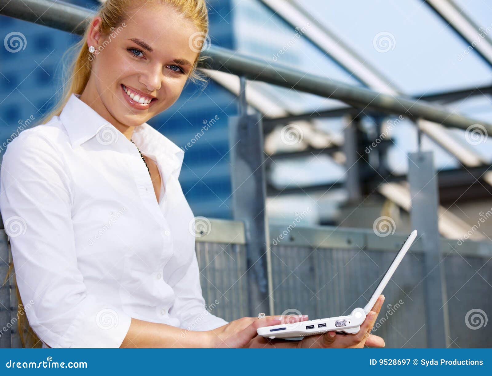 Woman with laptop stock image. Image of communication - 9528697
