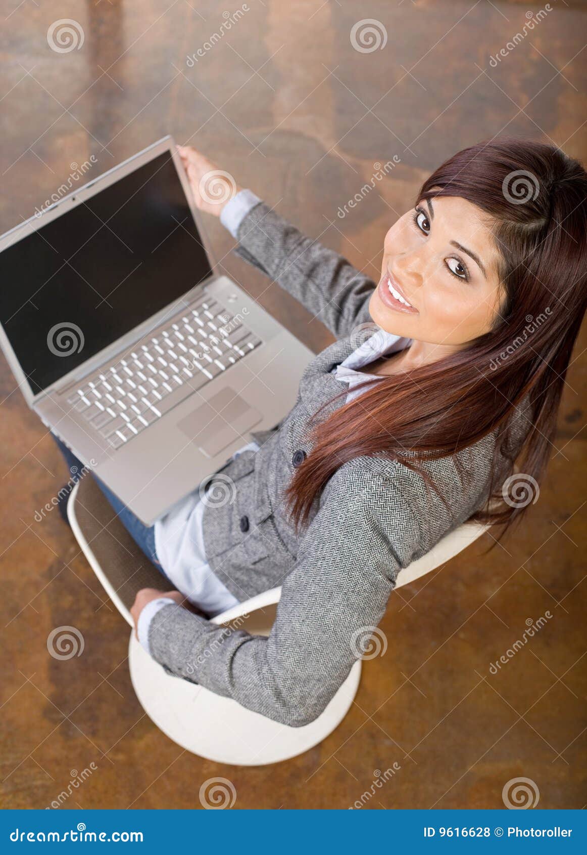 Woman and laptop stock photo. Image of fresh, modern, sitting - 9616628