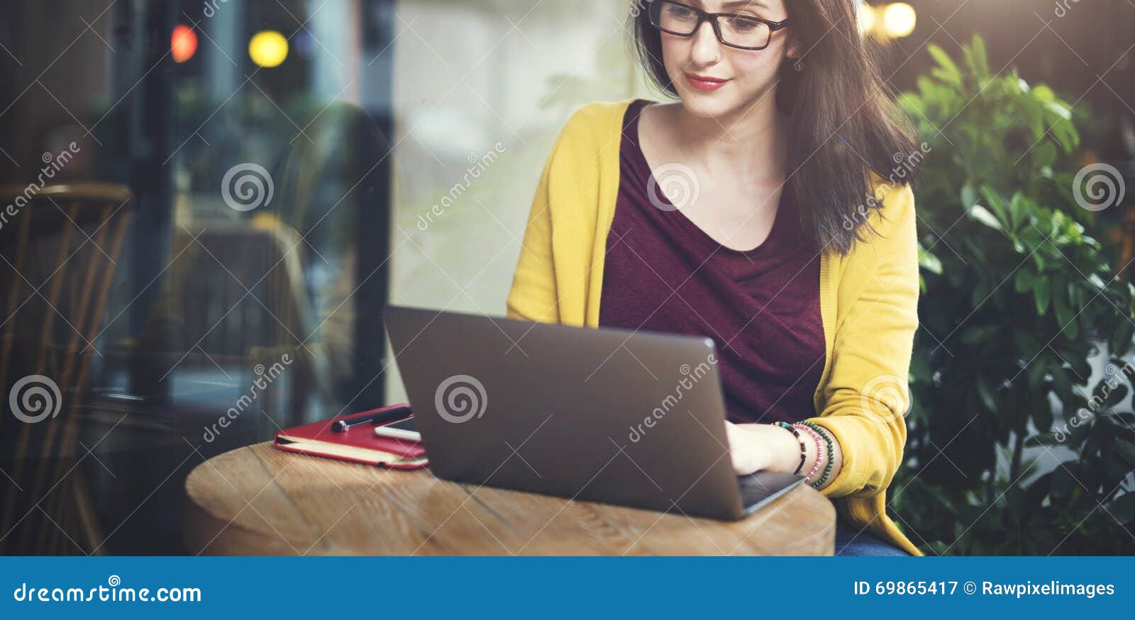 Woman Laptop Browsing Searching Social Networking Technology Con Stock ...