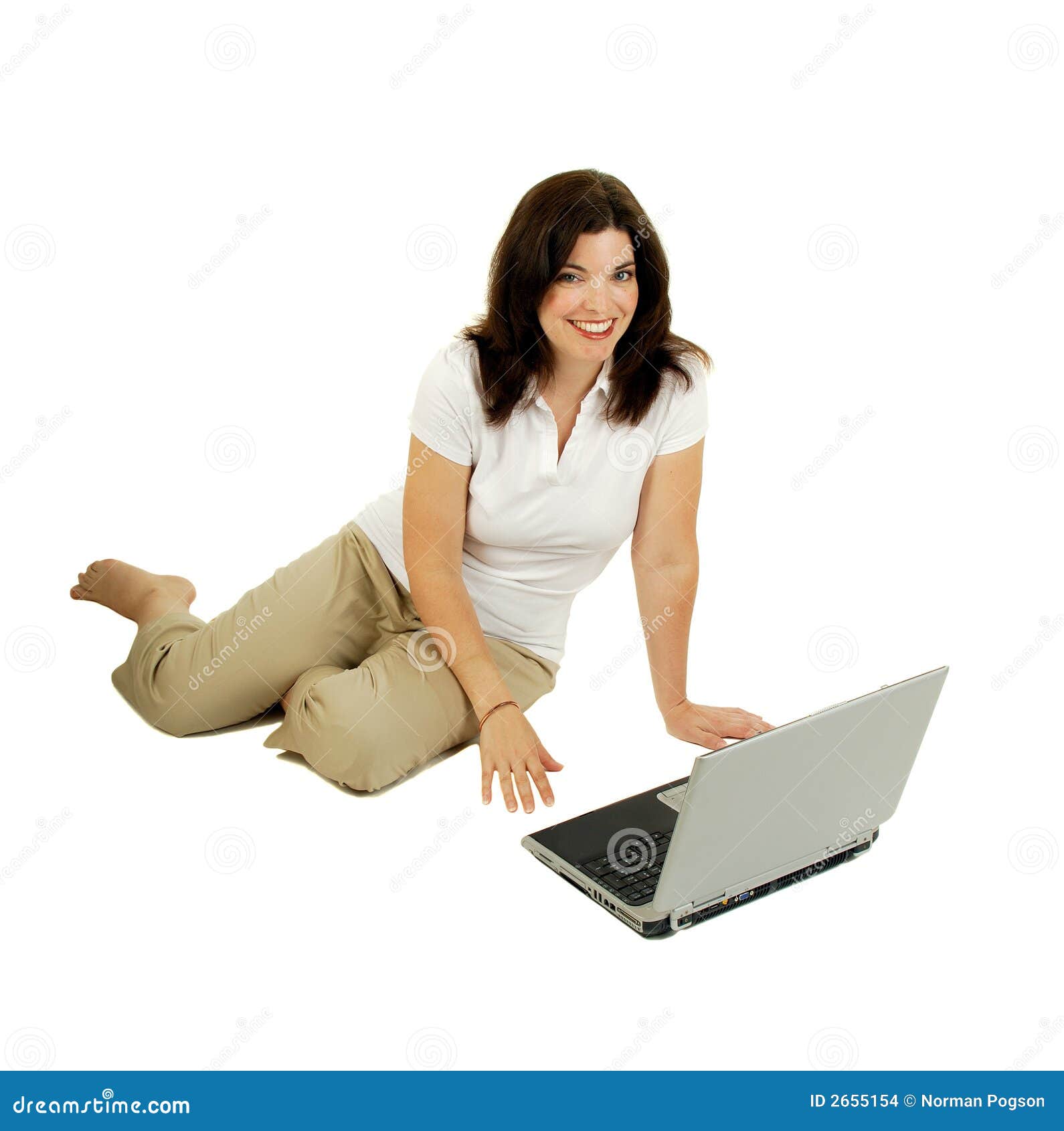 Woman and Laptop Computer stock photo. Image of feminine - 2655154