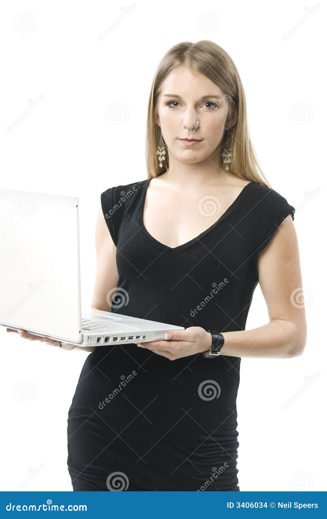 Woman with laptop computer stock photo. Image of business - 3406034
