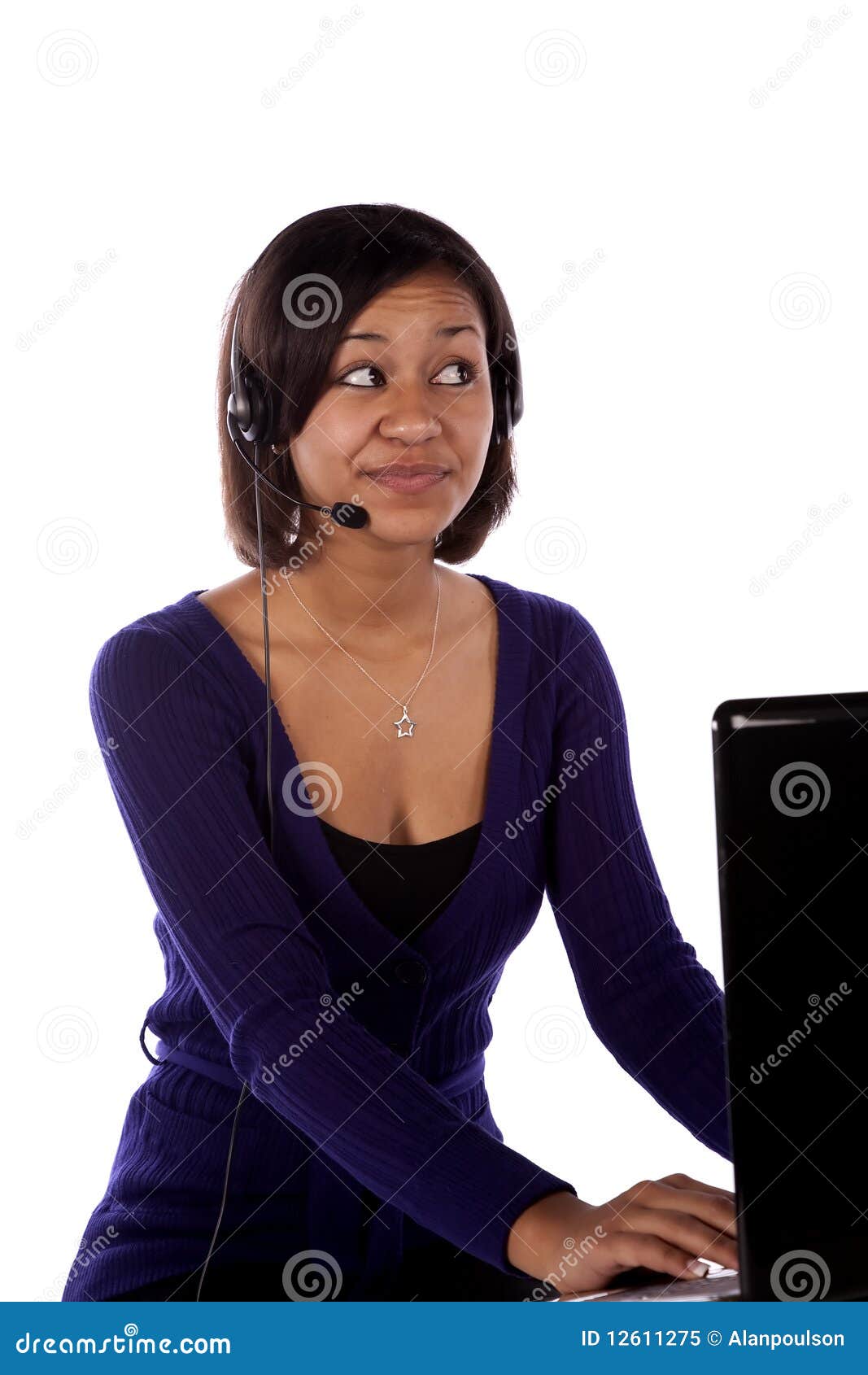 Woman on Laptop Looking Curious Stock Image - Image of lady, success ...