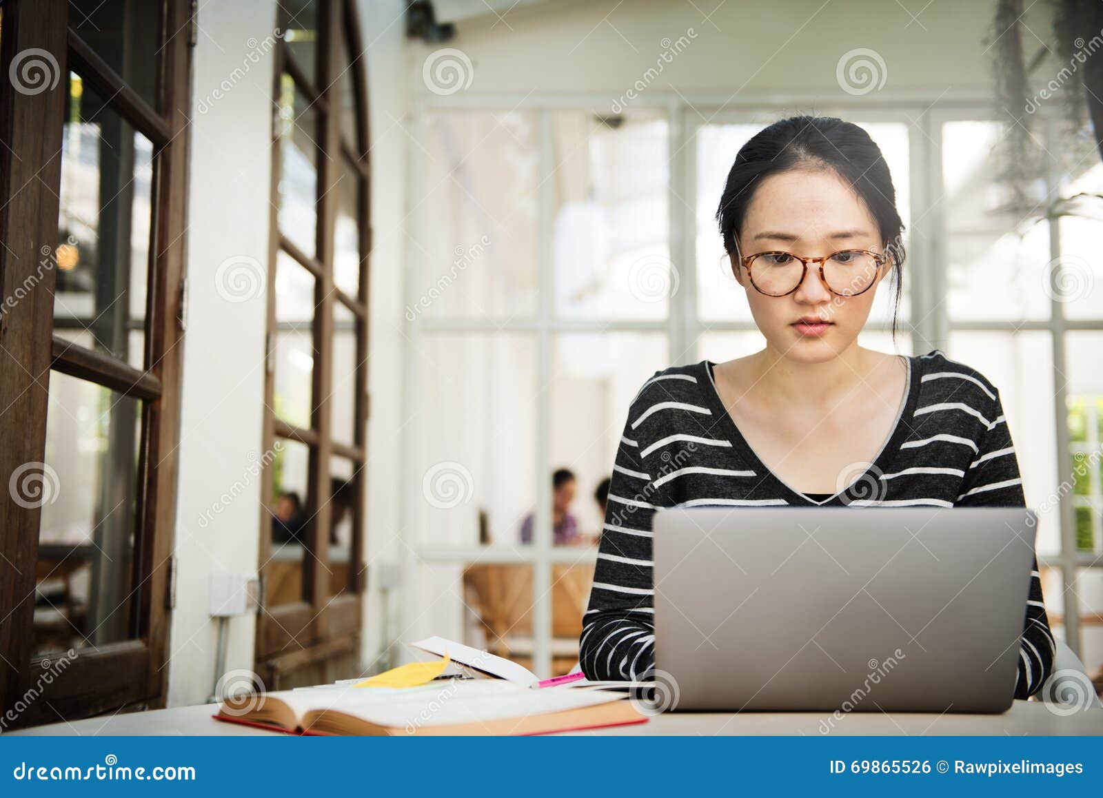 Woman Laptop Searching Research Connection Technology Concept Stock ...