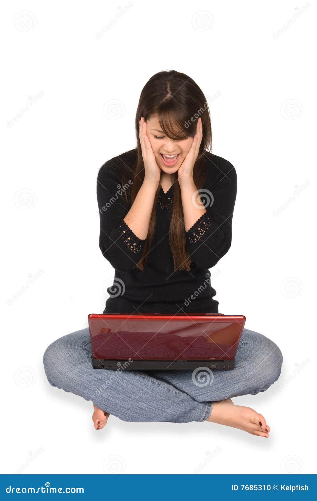 Woman Crying Front Computer Stock Photos - Free & Royalty-Free Stock ...