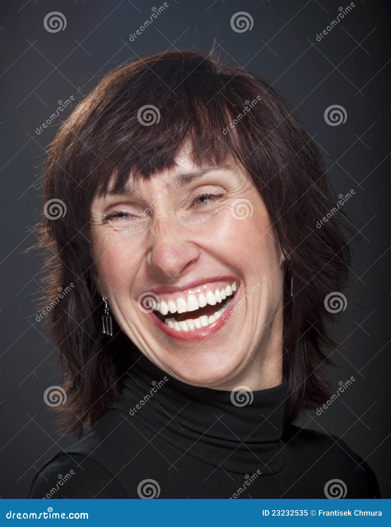 Woman laughing stock image. Image of smile, adult, studio - 23232535