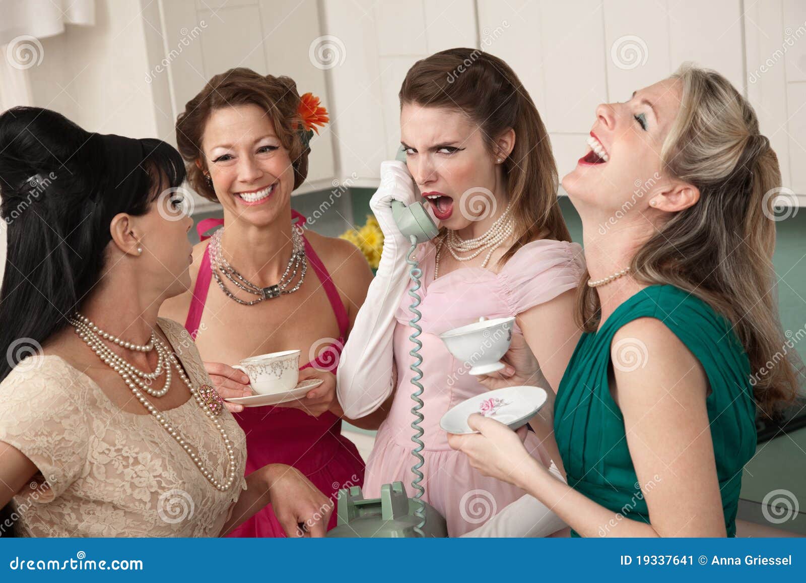 Woman Laughing At Friend On Phone Stock Image Image Of Eavesdrop