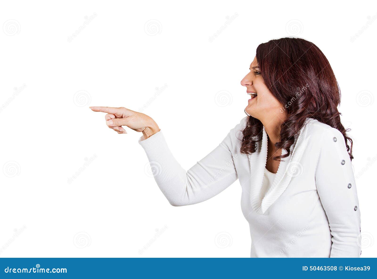 Woman Laughing Pointing Finger Stock Photo - Image of looking, excited ...