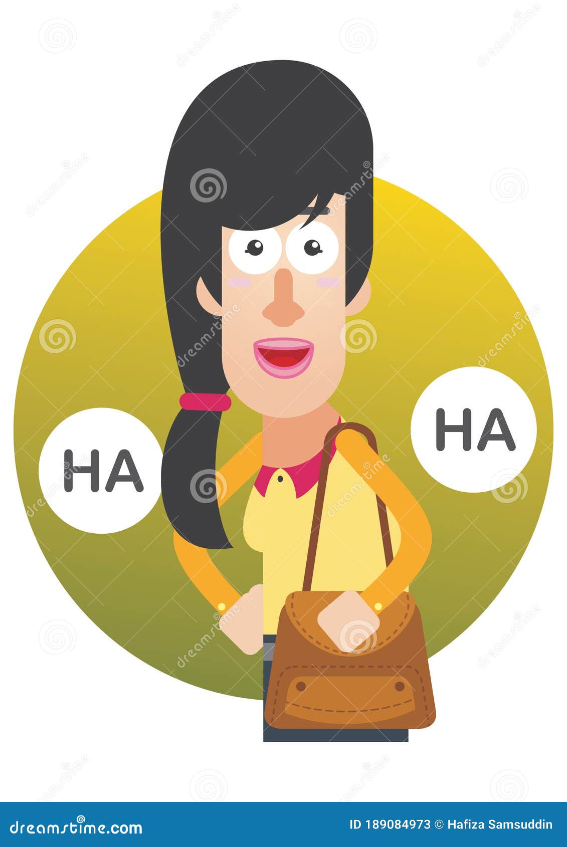 Woman Laughing. Vector Illustration Decorative Design Stock Vector ...