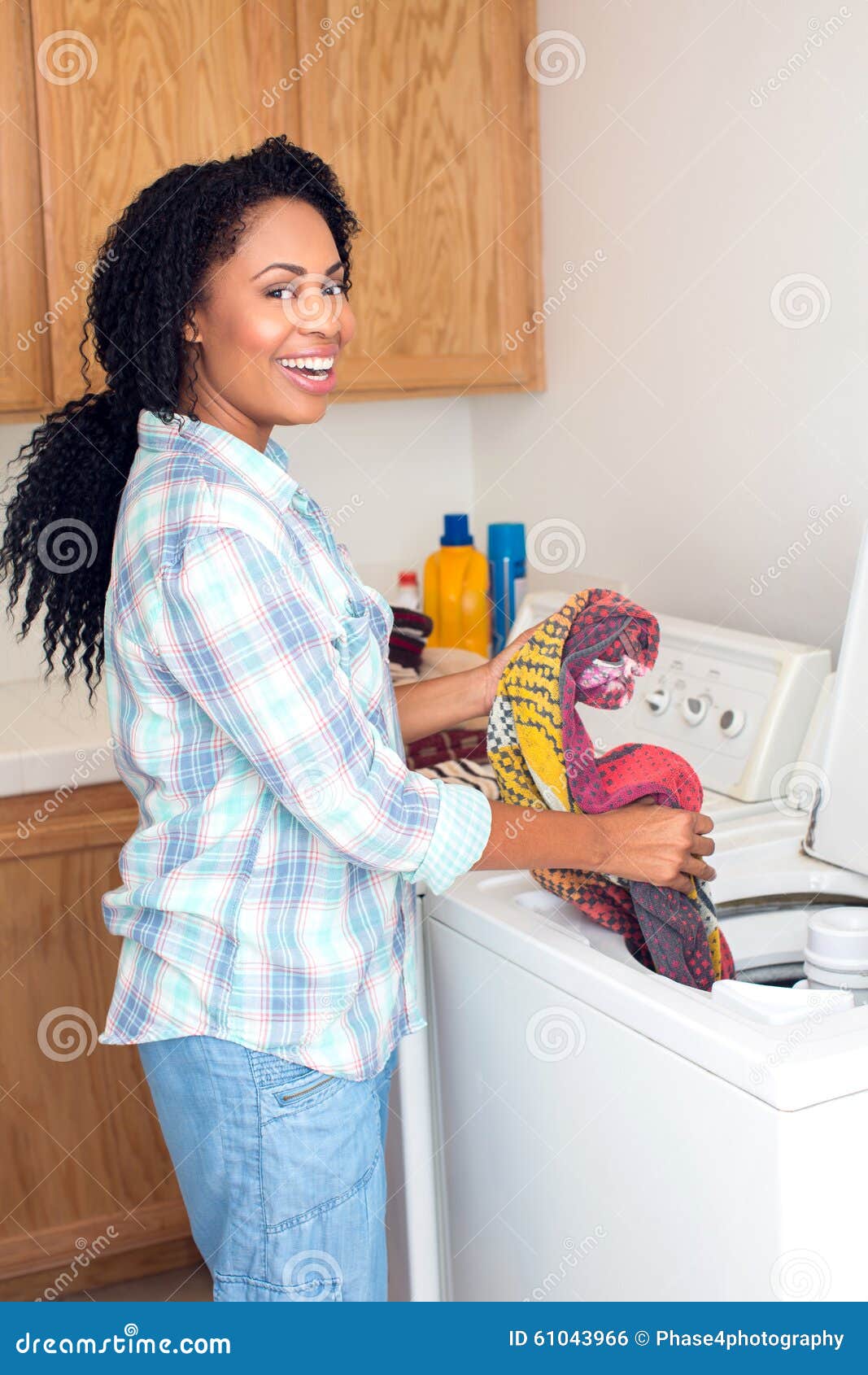 Woman laundry stock photo. Image of american, lifestyle - 61043966