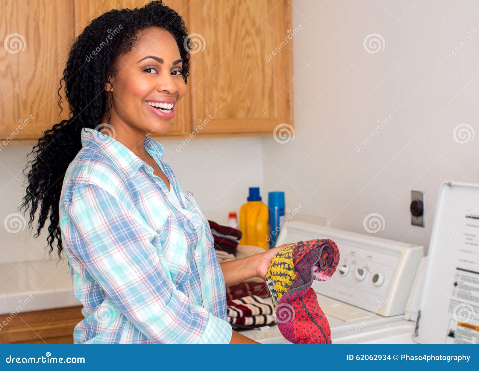 Woman laundry stock photo. Image of home, bright, american - 62062934