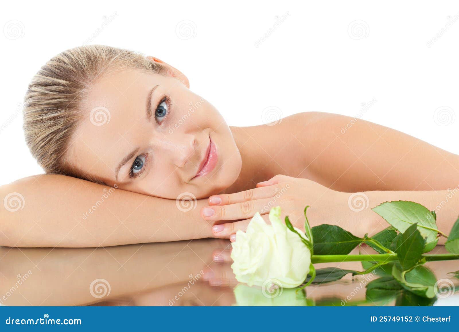 Woman laying on mirror stock photo. Image of makeup, caucasian - 25749152