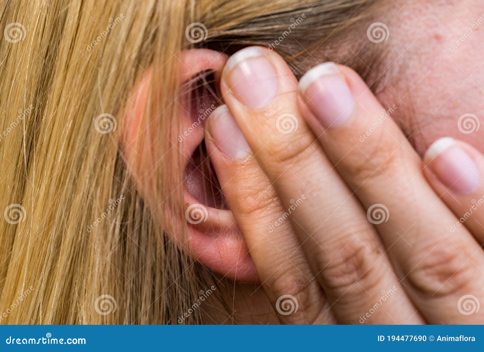 Woman Lays Finger On The Ear Stock Photography | CartoonDealer.com ...