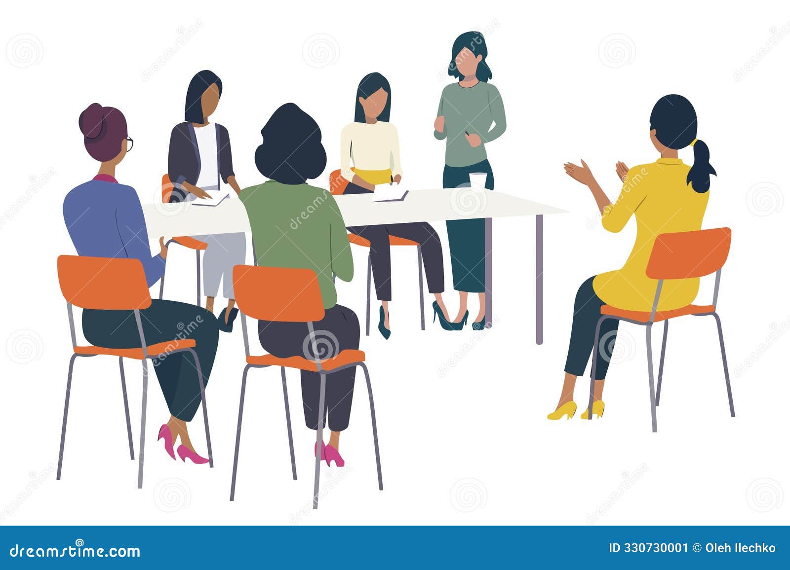 Woman Leading a Workshop Isolated Vector Style Stock Vector ...