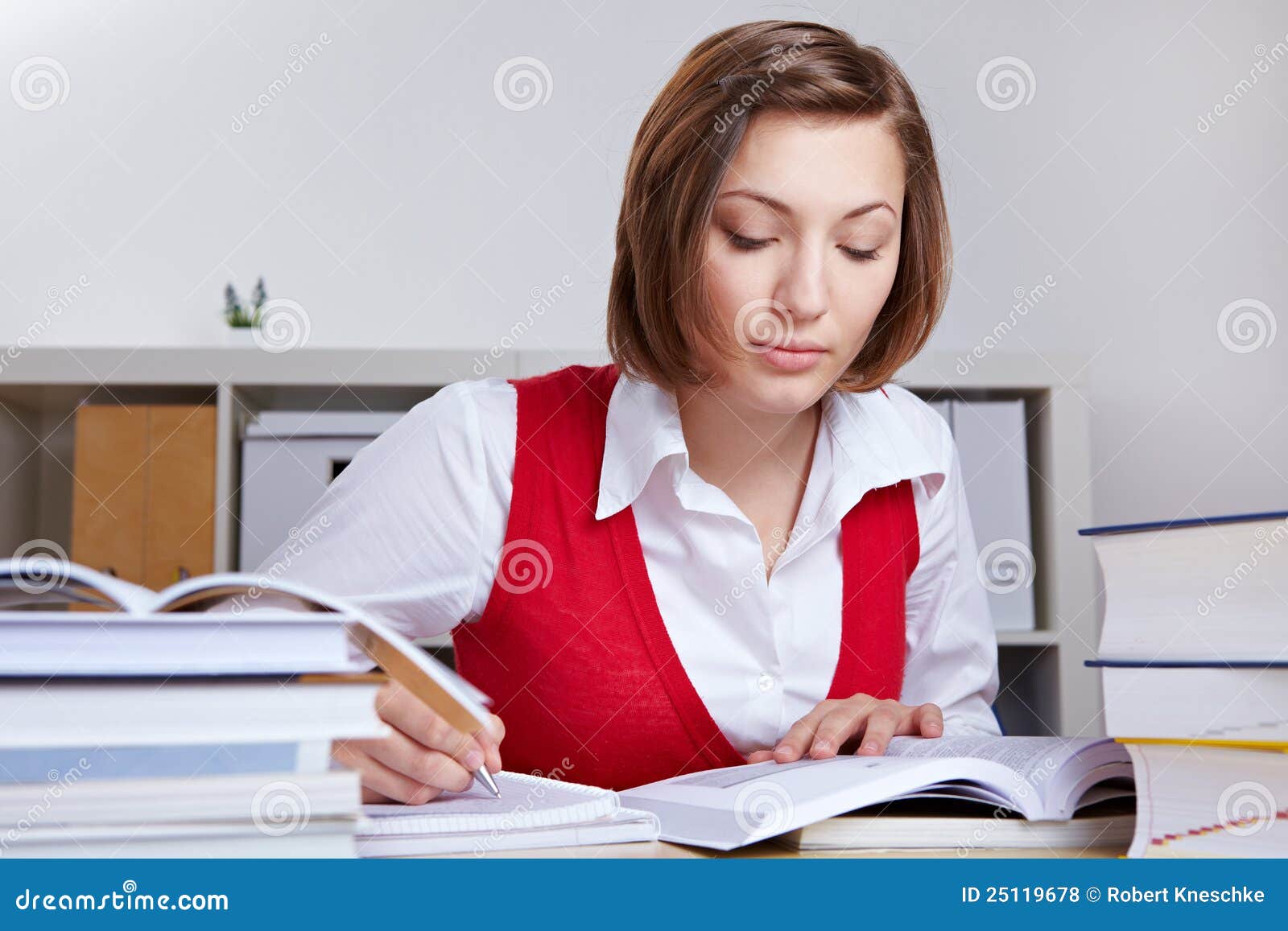 Woman learning for exams stock photo. Image of read, exam - 25119678