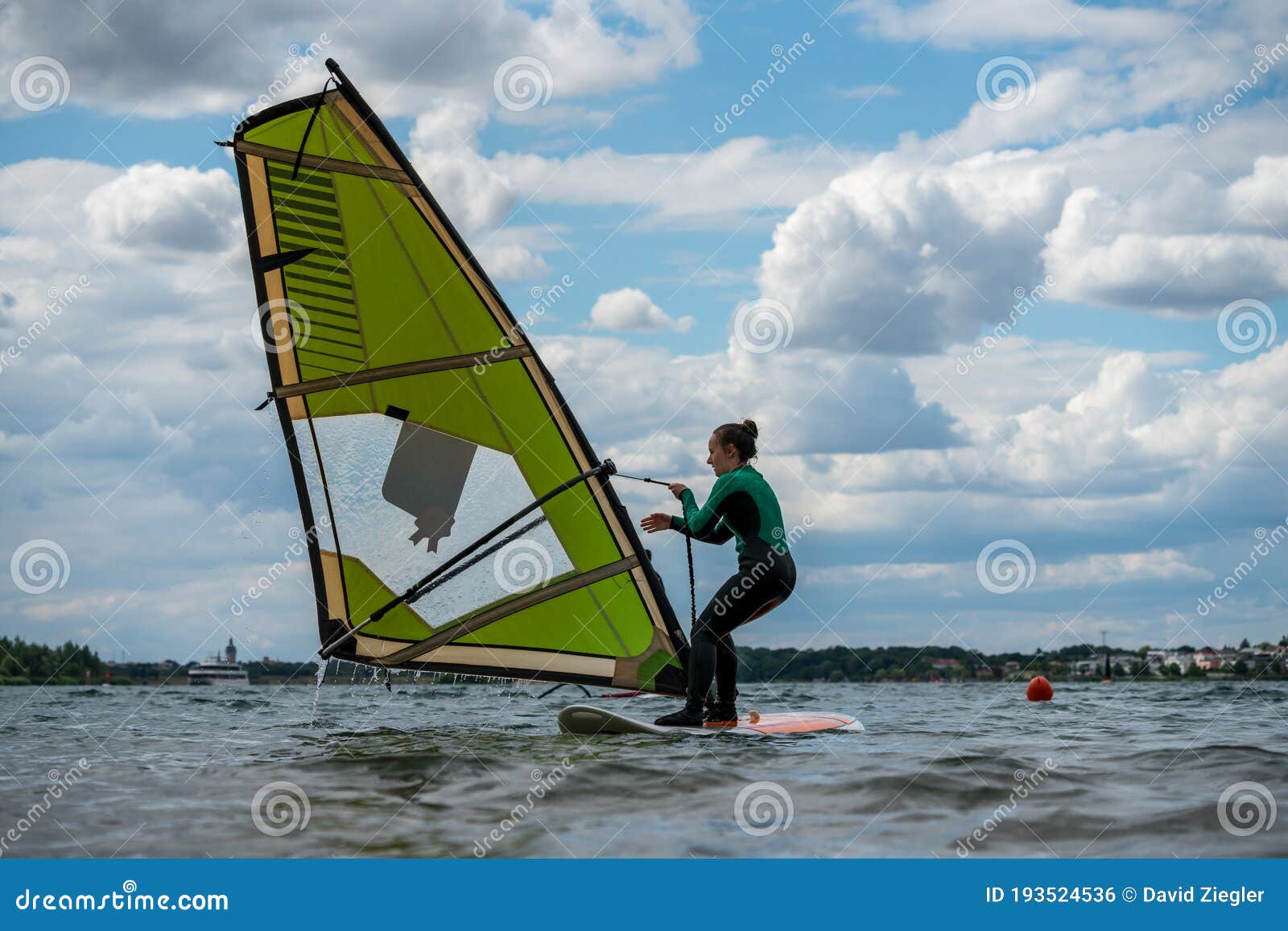 Woman Learning How To Windsurf Stock Photo - Image of surf, lifestyle ...