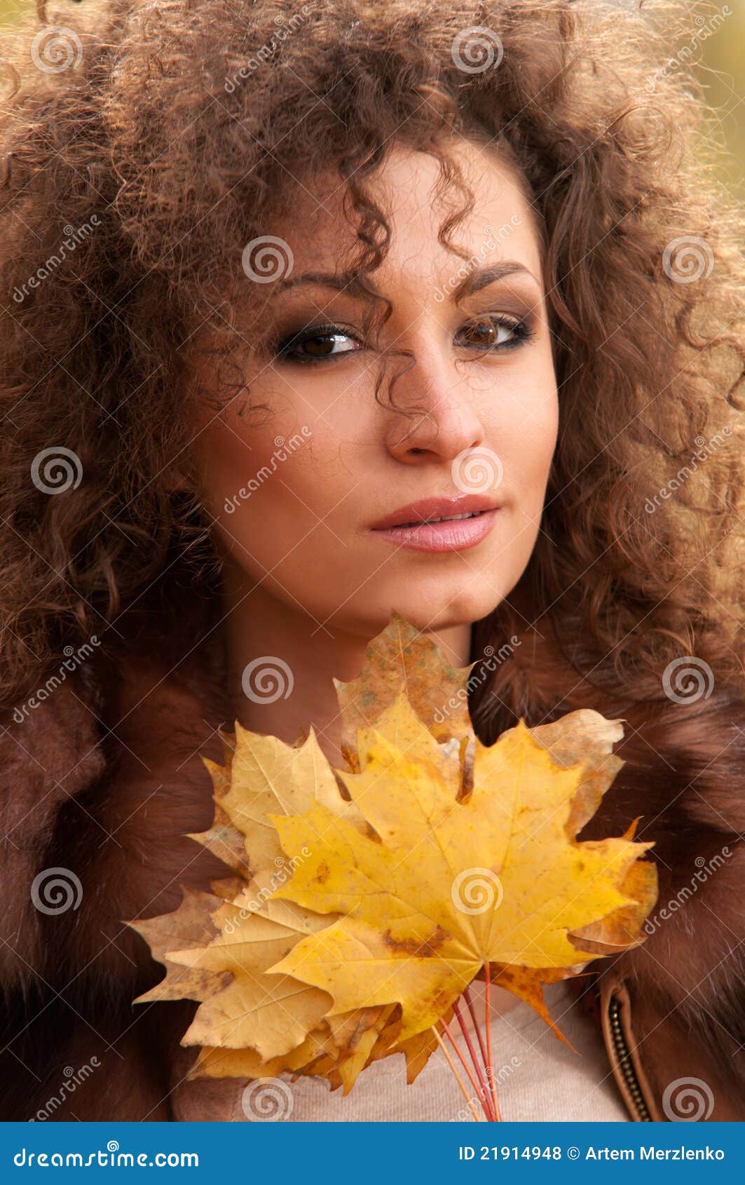 Woman with Leaves of the Tree Stock Photo - Image of plant, fingers ...