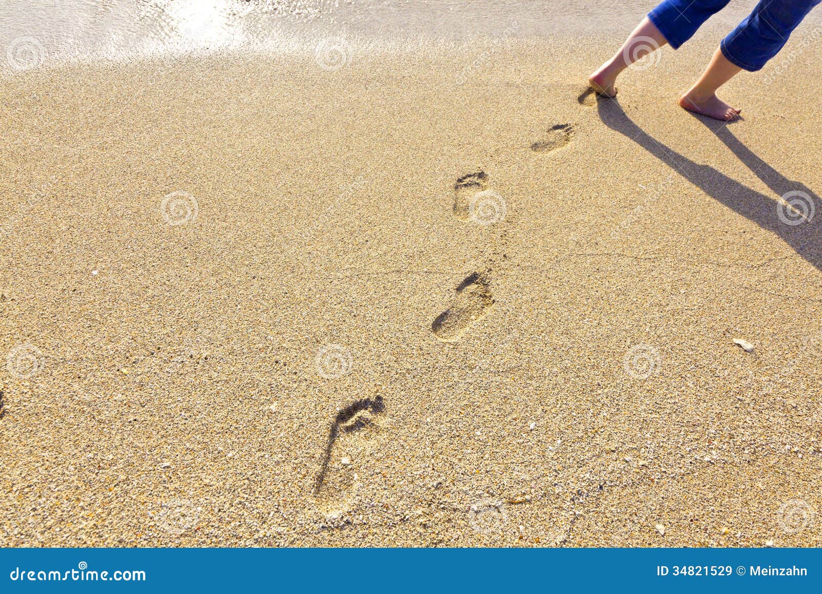 Woman Leaving Her Marks on the Beach Stock Image - Image of marks ...