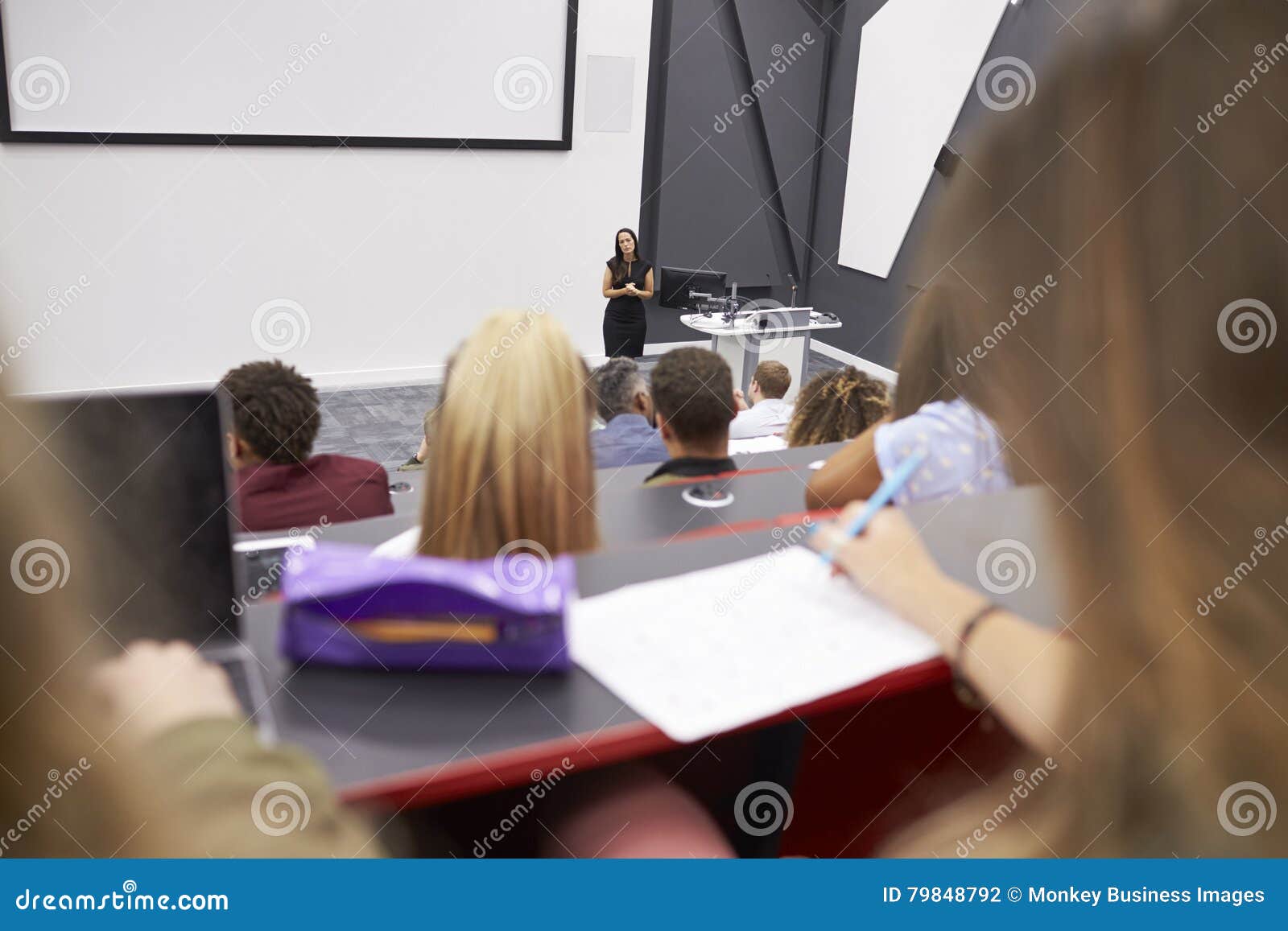 Man Lecturing Students In A University Lecture Theatre Royalty-Free ...