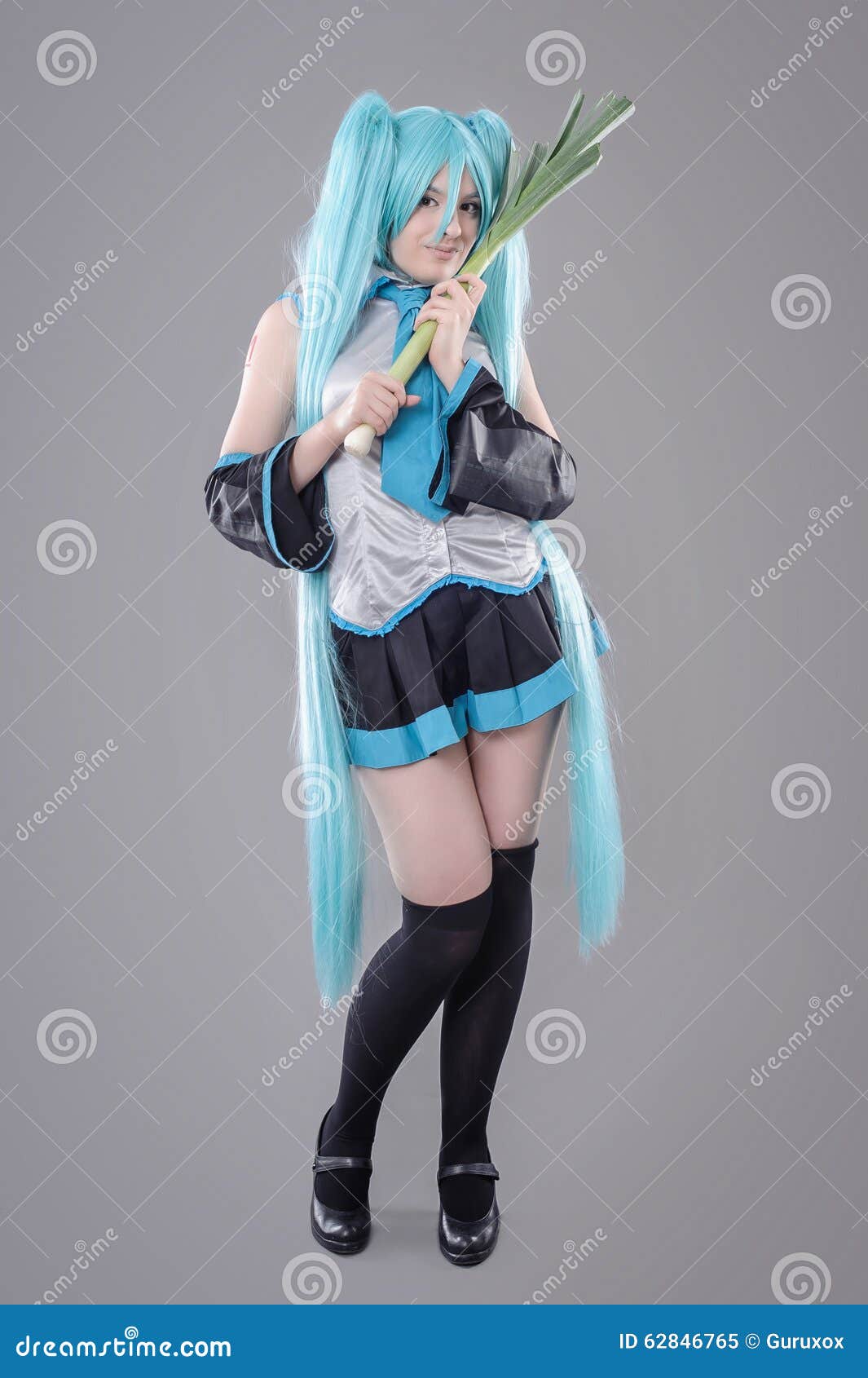 Woman with leek stock image. Image of cute, fantasy, cosplay - 62846765