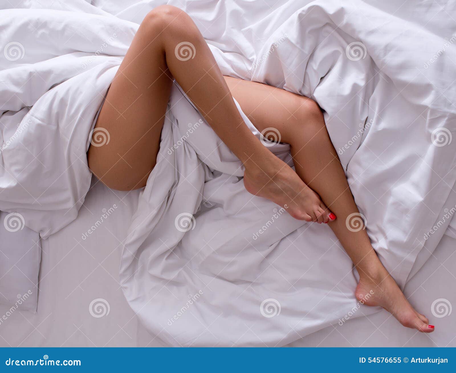 Woman Legs On The Bed Stock Image Image Of Elegant Bedroom 54576655