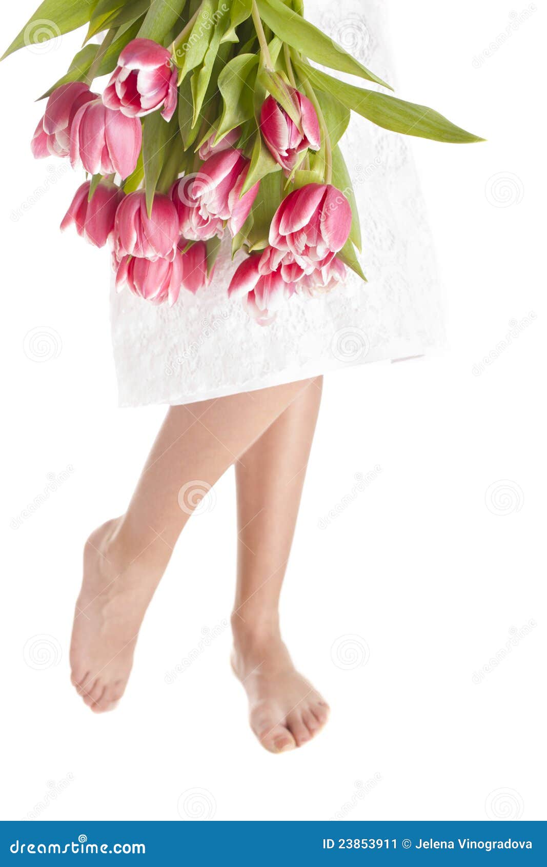 Woman legs and flowers stock image. Image of studio, advertising - 23853911