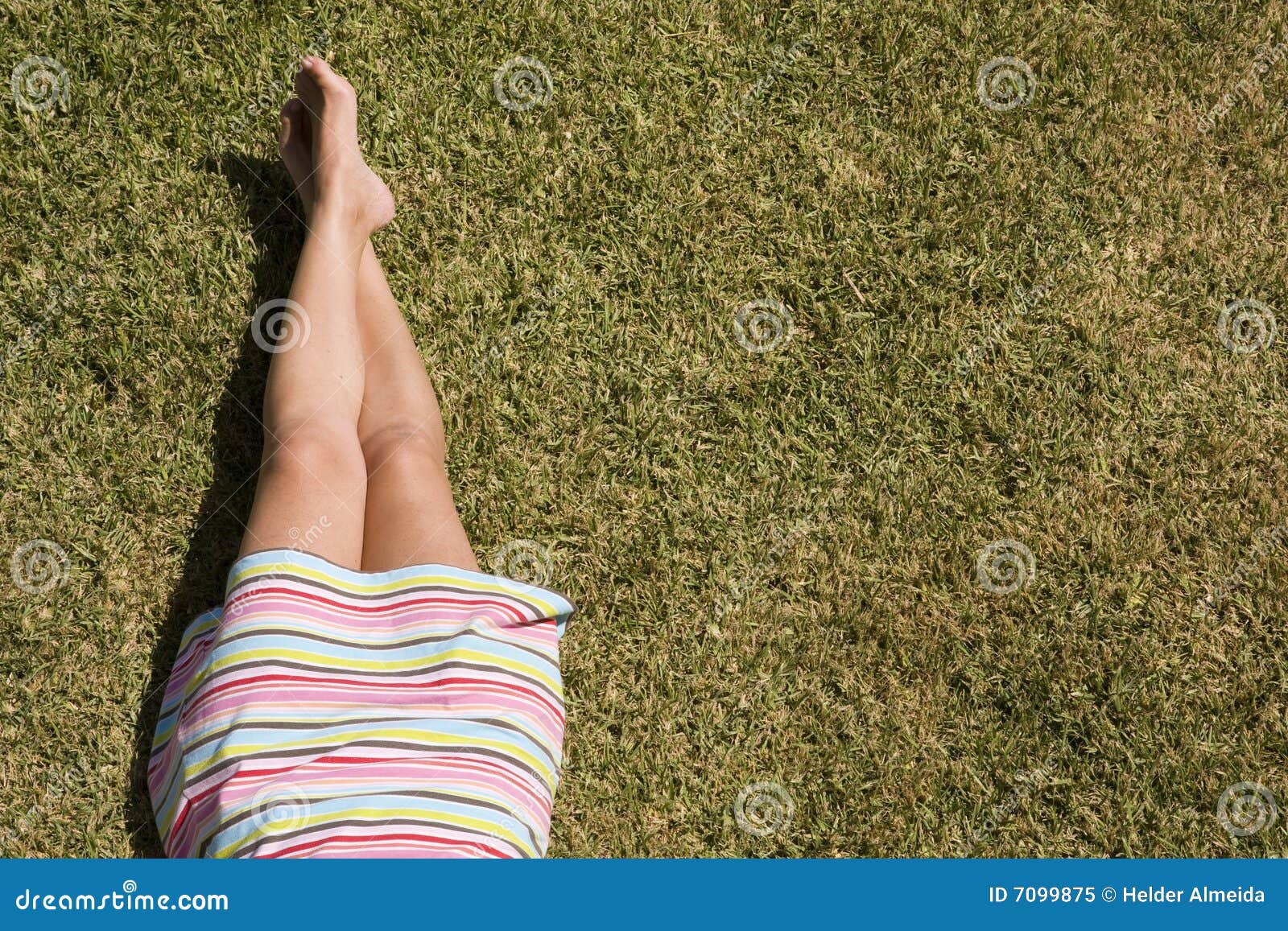Woman legs at the grass stock image. Image of colorful - 7099875