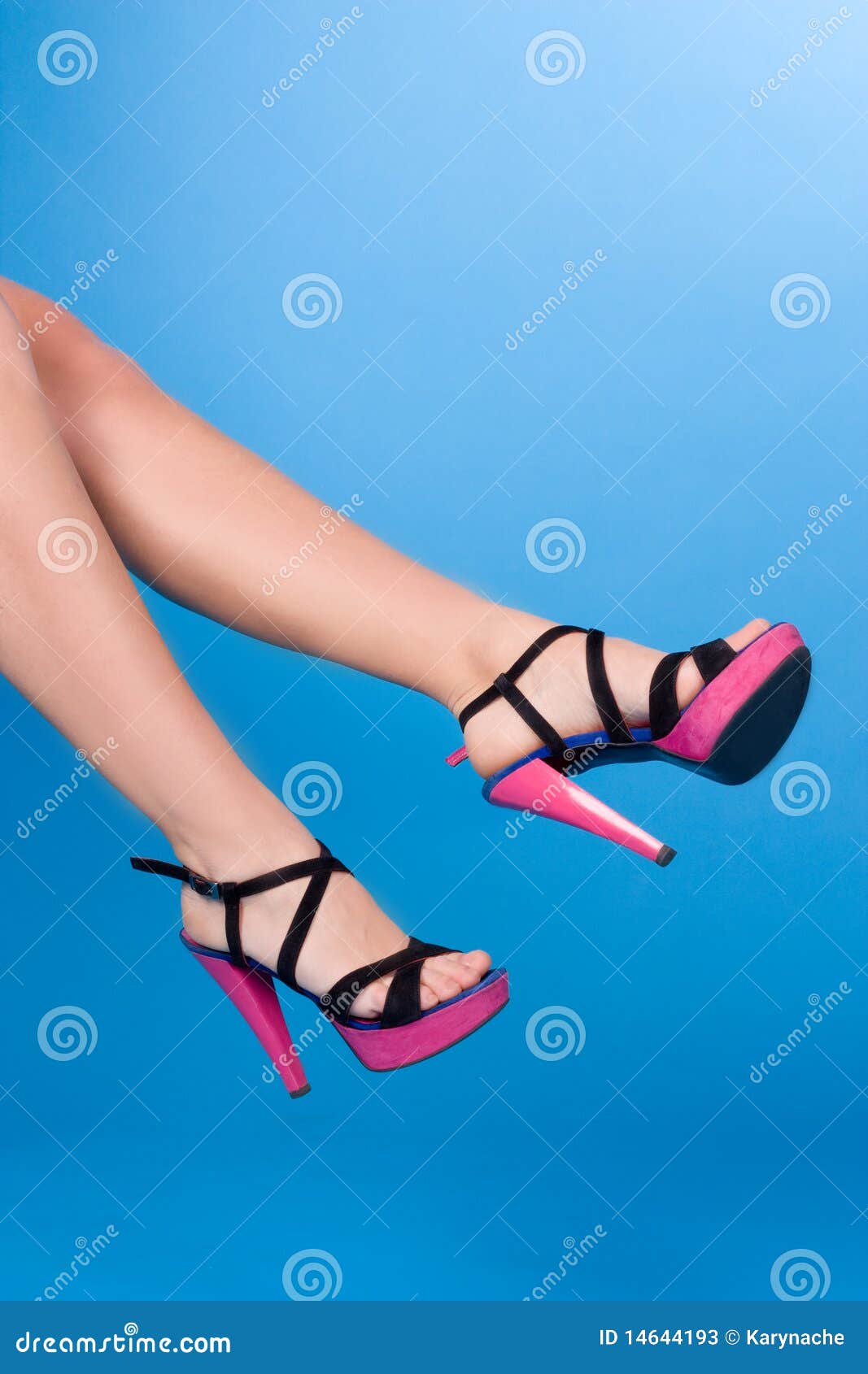 Woman Legs Isolated on Blue Background Stock Image - Image of fresh ...