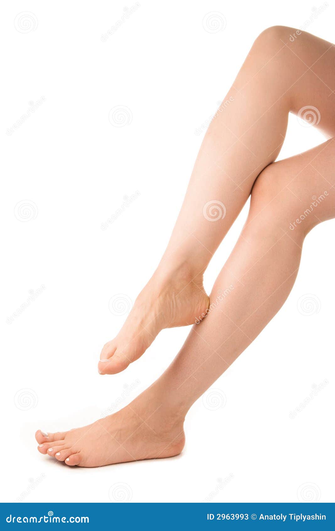 Woman legs over white stock image. Image of girls, nail - 2963993