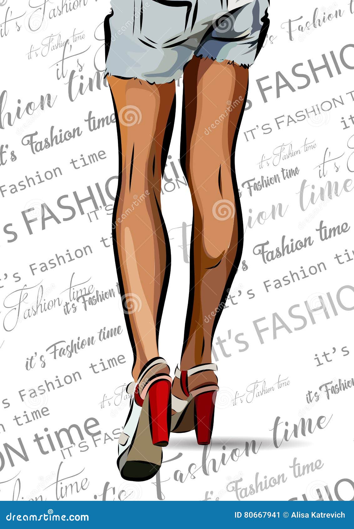 Woman Legs with Red Shoes. Vector Illustration EPS Stock Vector ...