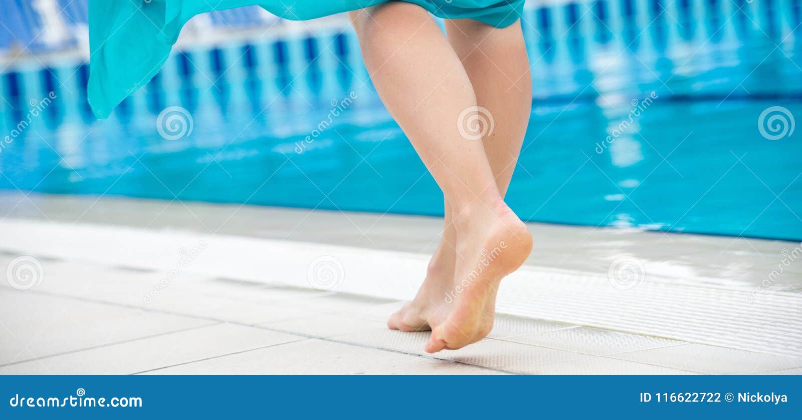 Woman Legs in a Swimming Pool. Stock Photo - Image of caucasian ...