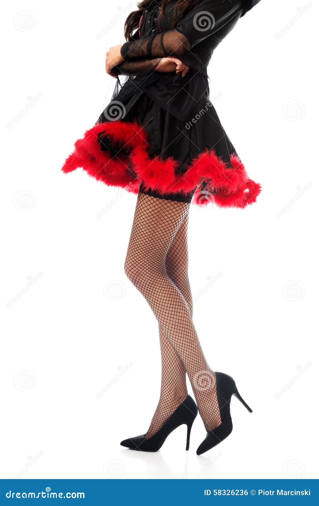 Woman Legs Wearing Devil Clothes Stock Photo - Image of pretty, color ...
