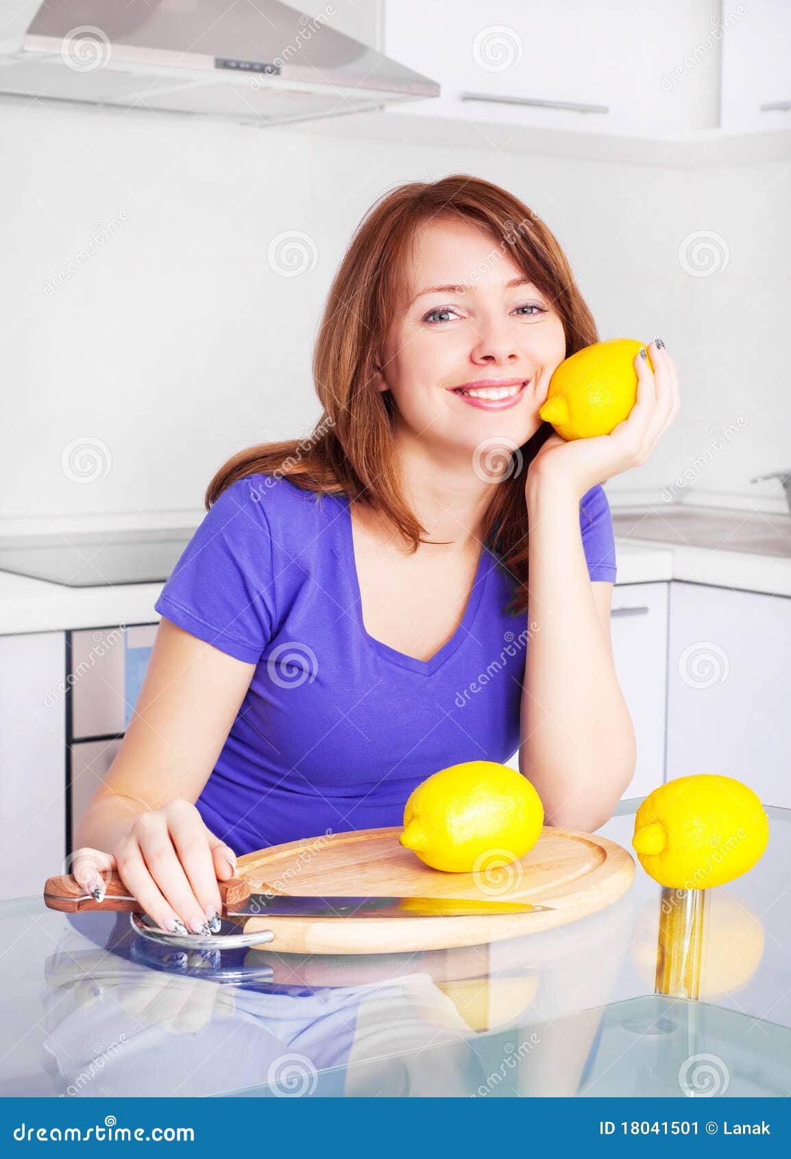 Woman with lemons stock image. Image of woman, food, female - 18041501