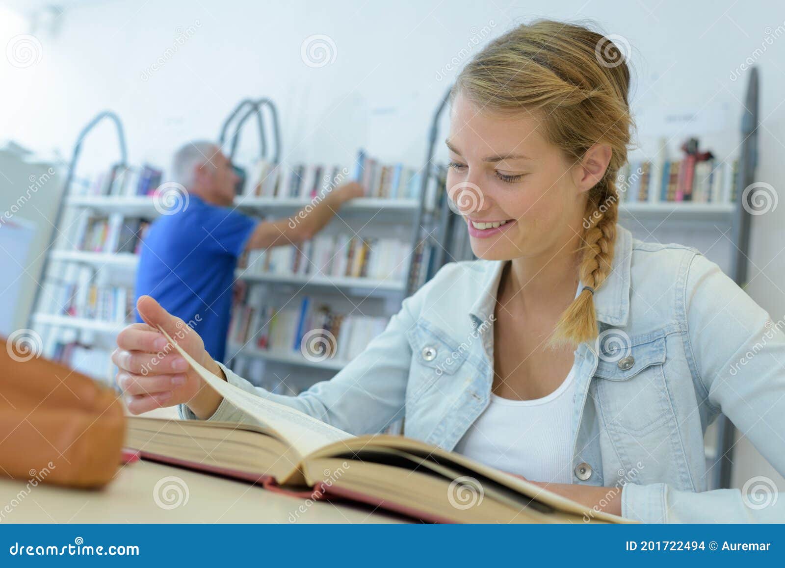 Woman in library stock photo. Image of afro, school - 201722494