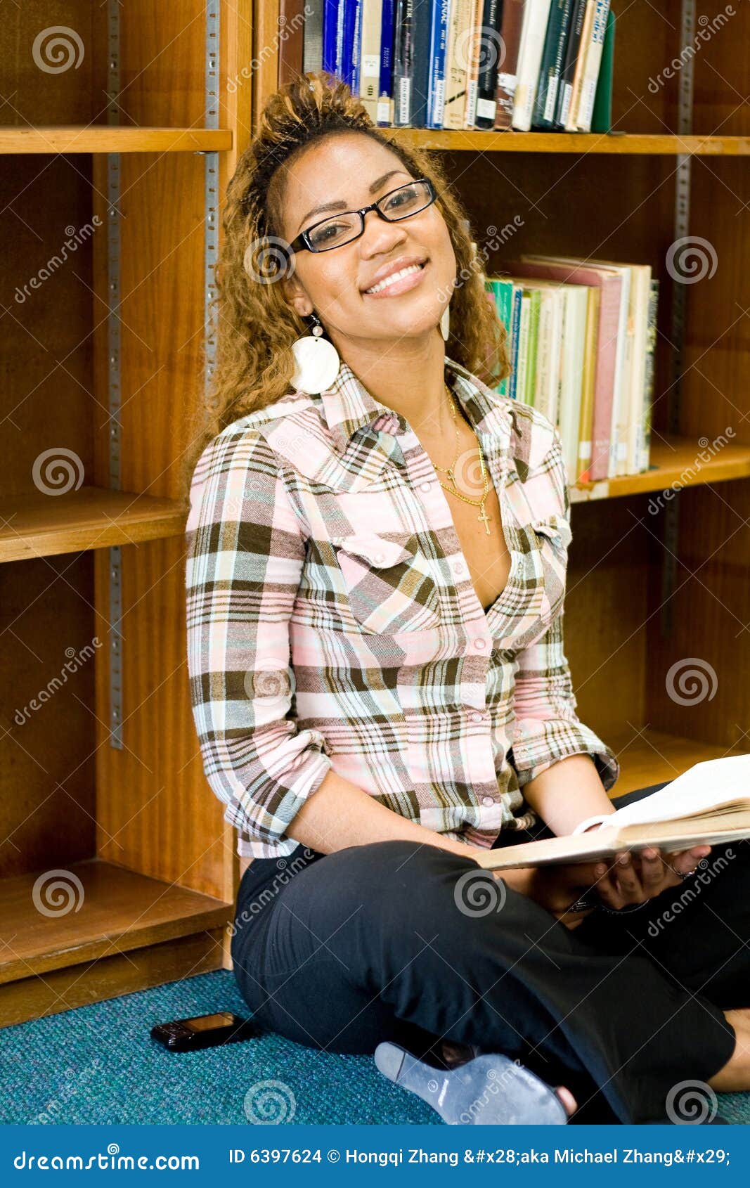 Woman in library stock photo. Image of class, classroom - 6397624