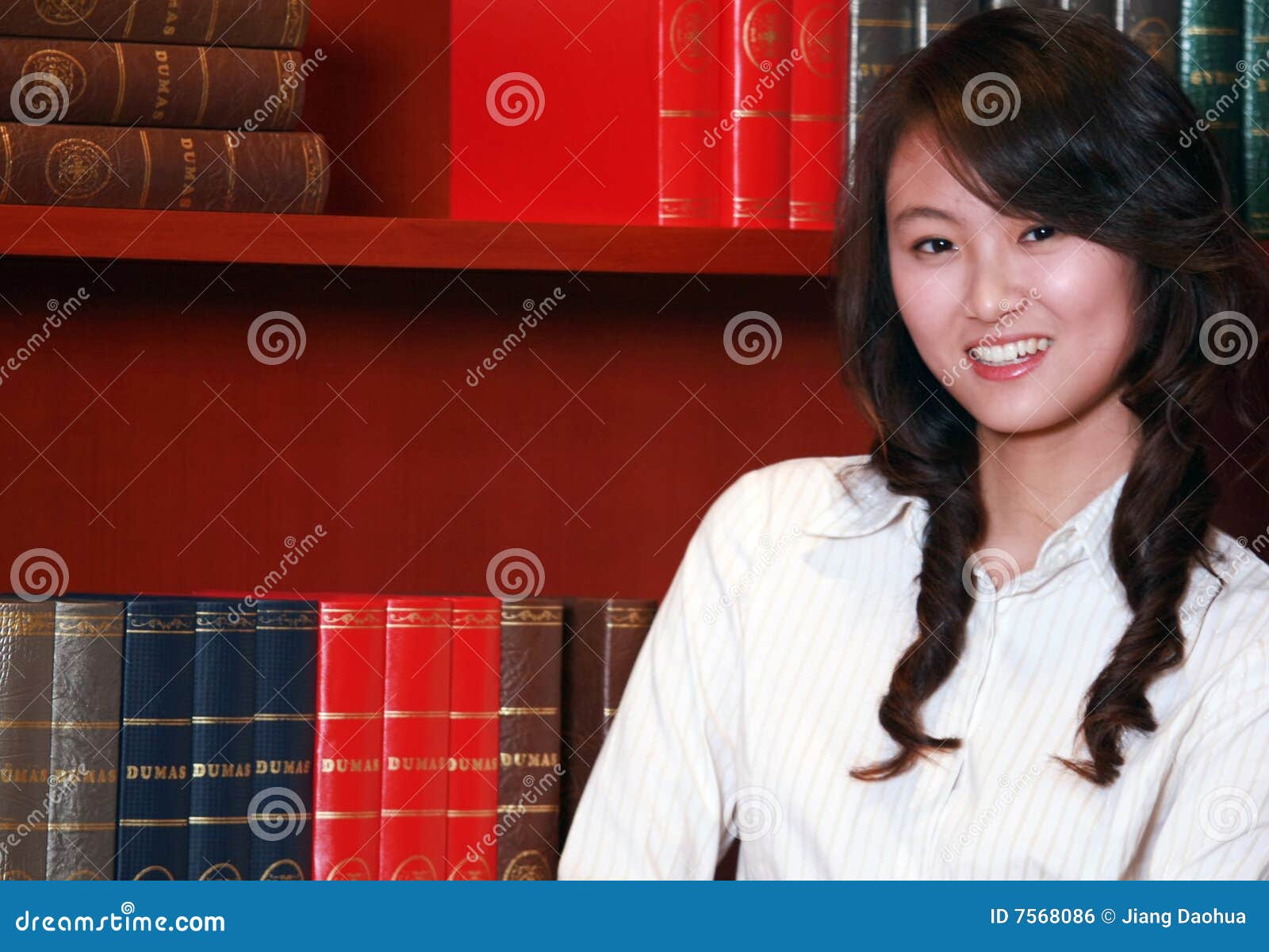 Woman in library stock photo. Image of smart, librarian - 7568086
