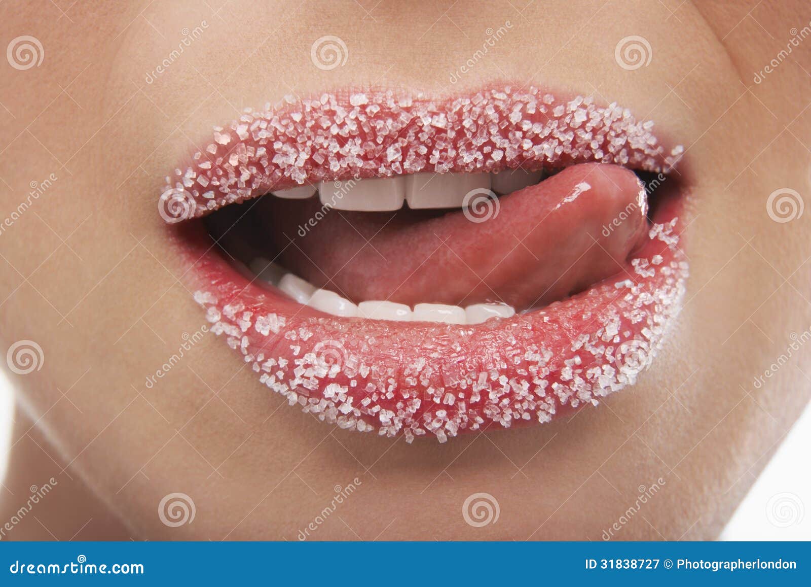 Woman Licking Lips Covered with Sugar Stock Image - Image of japanese ...