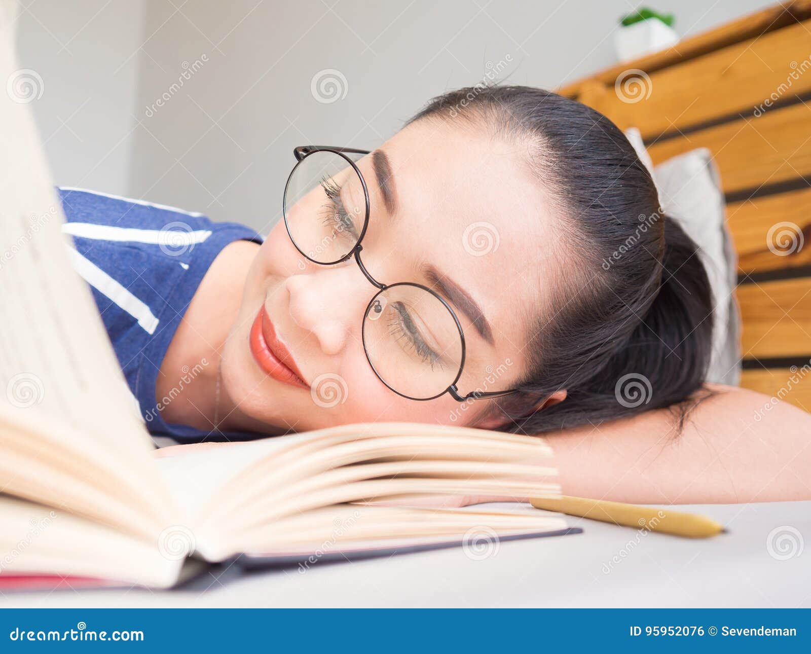 Woman Lie on Bed and Read Book. Stock Photo - Image of home, casual ...