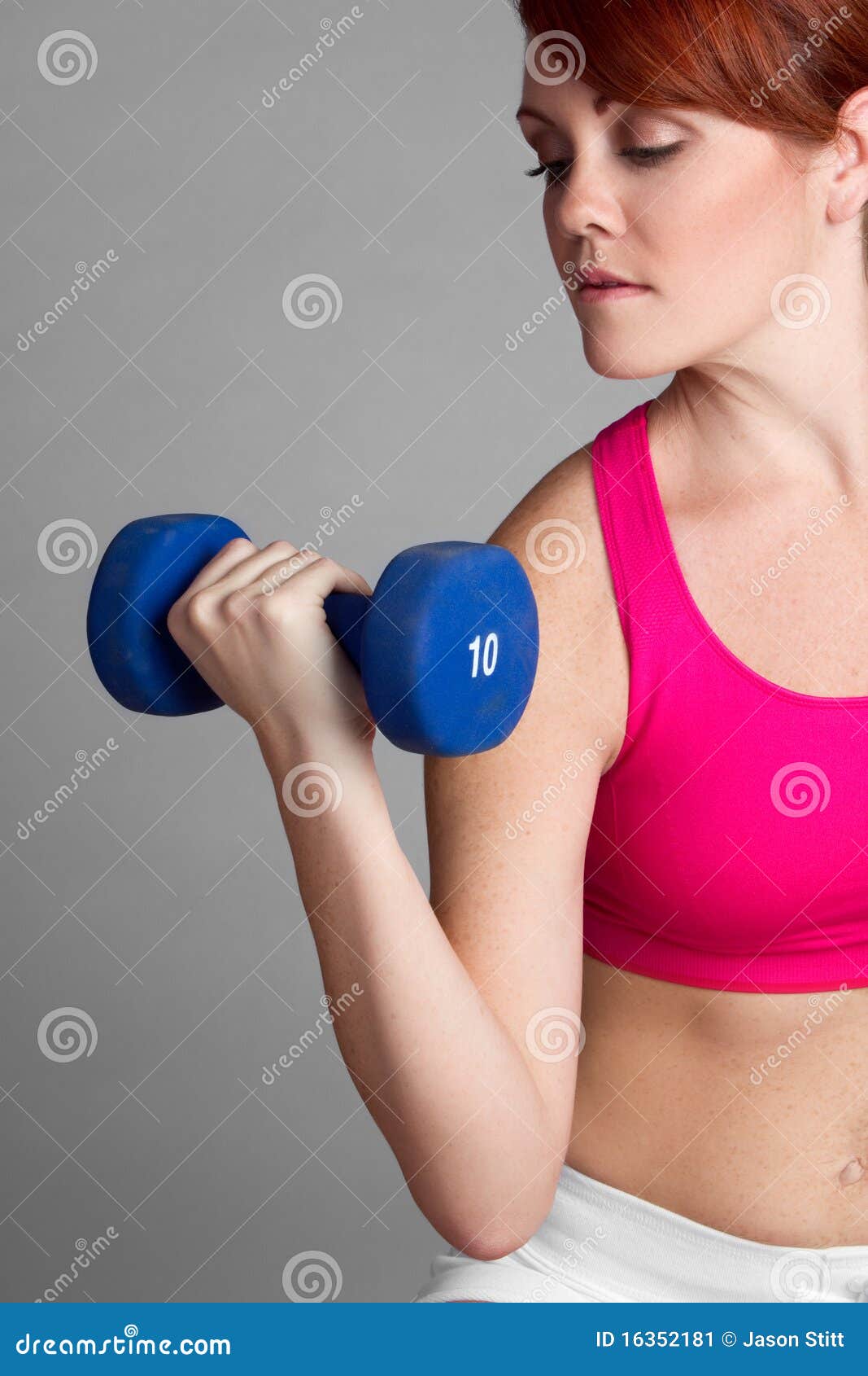 Woman Lifting Dumbbells Stock Image Image Of Exercising 16352181