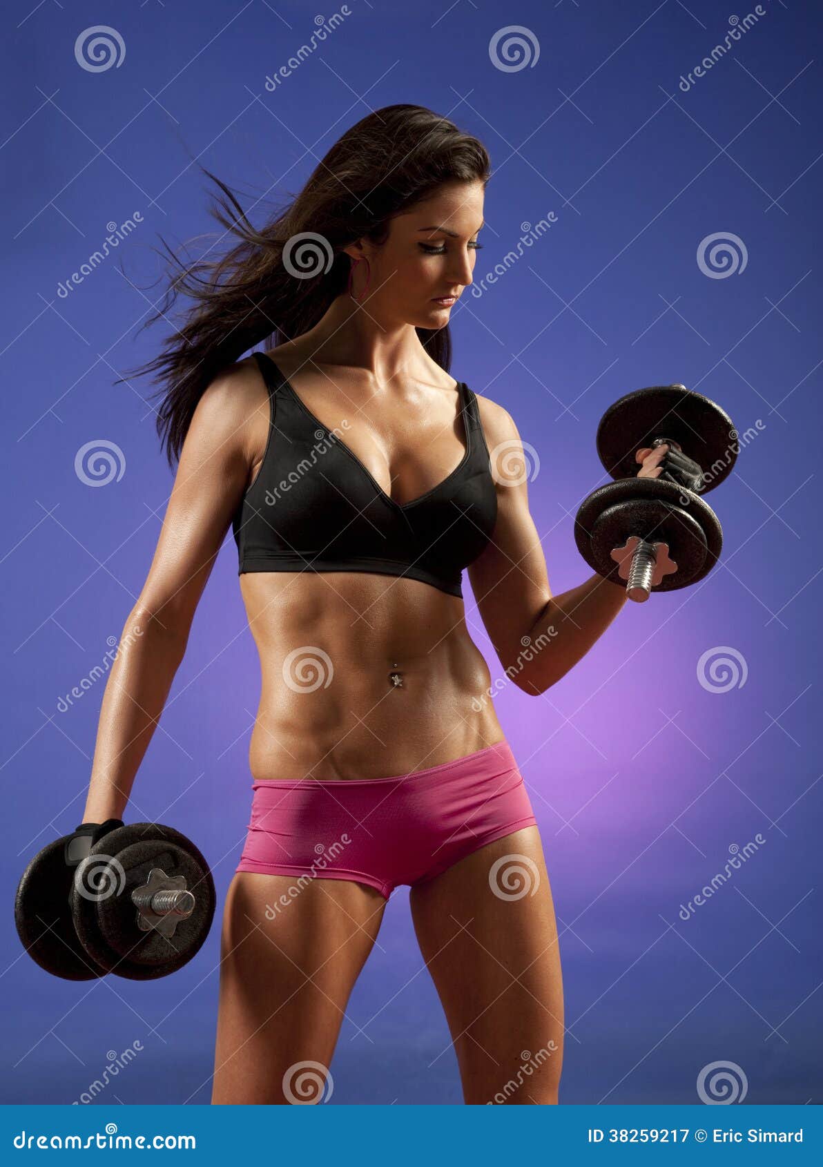 Woman Lifting Dumbbells Stock Image Image Of Standing 38259217