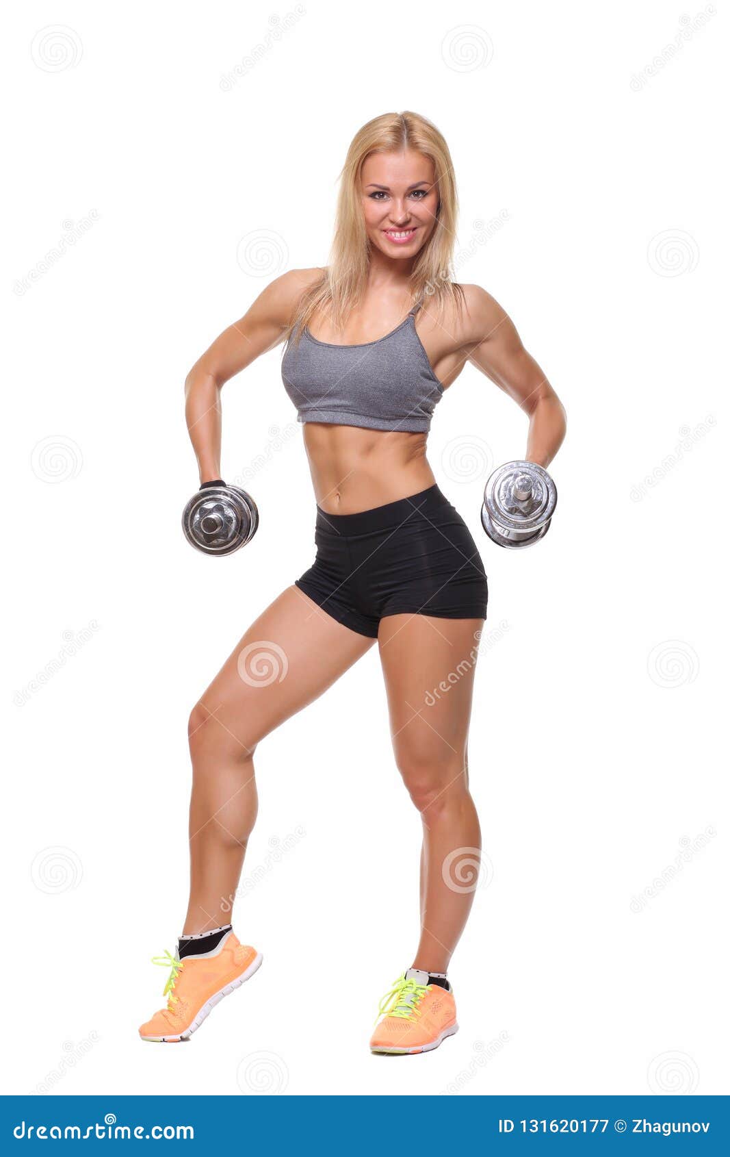 Woman Lifting Dumbbells Stock Image Image Of Life Dumbbell 131620177
