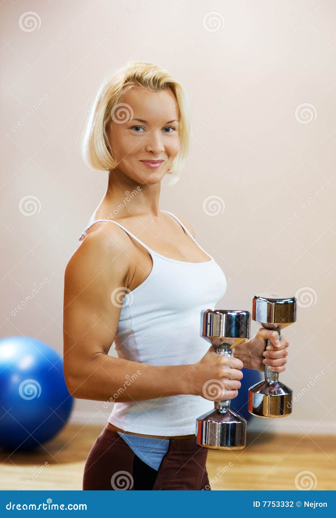 Woman Lifting Heavy Dumbbells Stock Photo - Image of active, body: 7753332