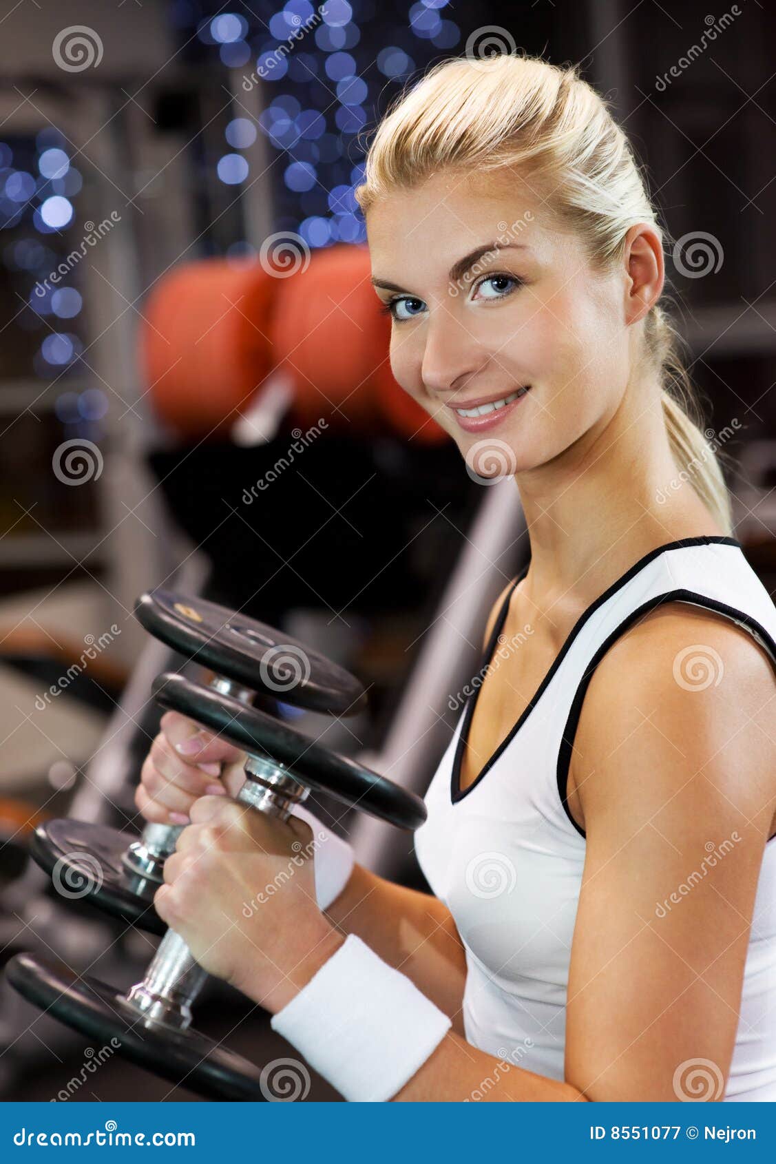Woman Lifting Heavy Dumbbells Stock Image - Image of hand, exercise ...