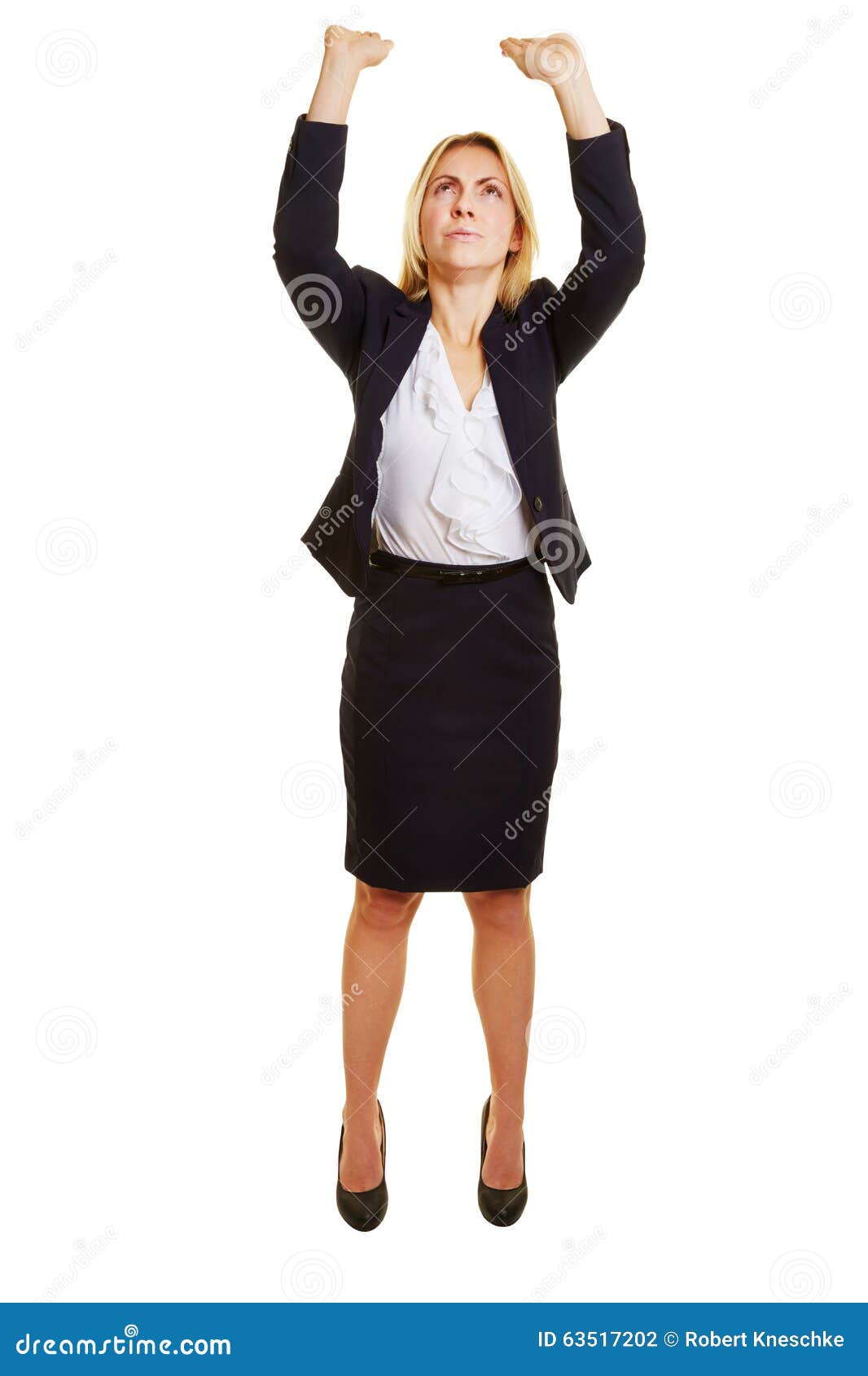 Woman Lifting Heavy Imaginary Object Stock Photo - Image of challenge ...