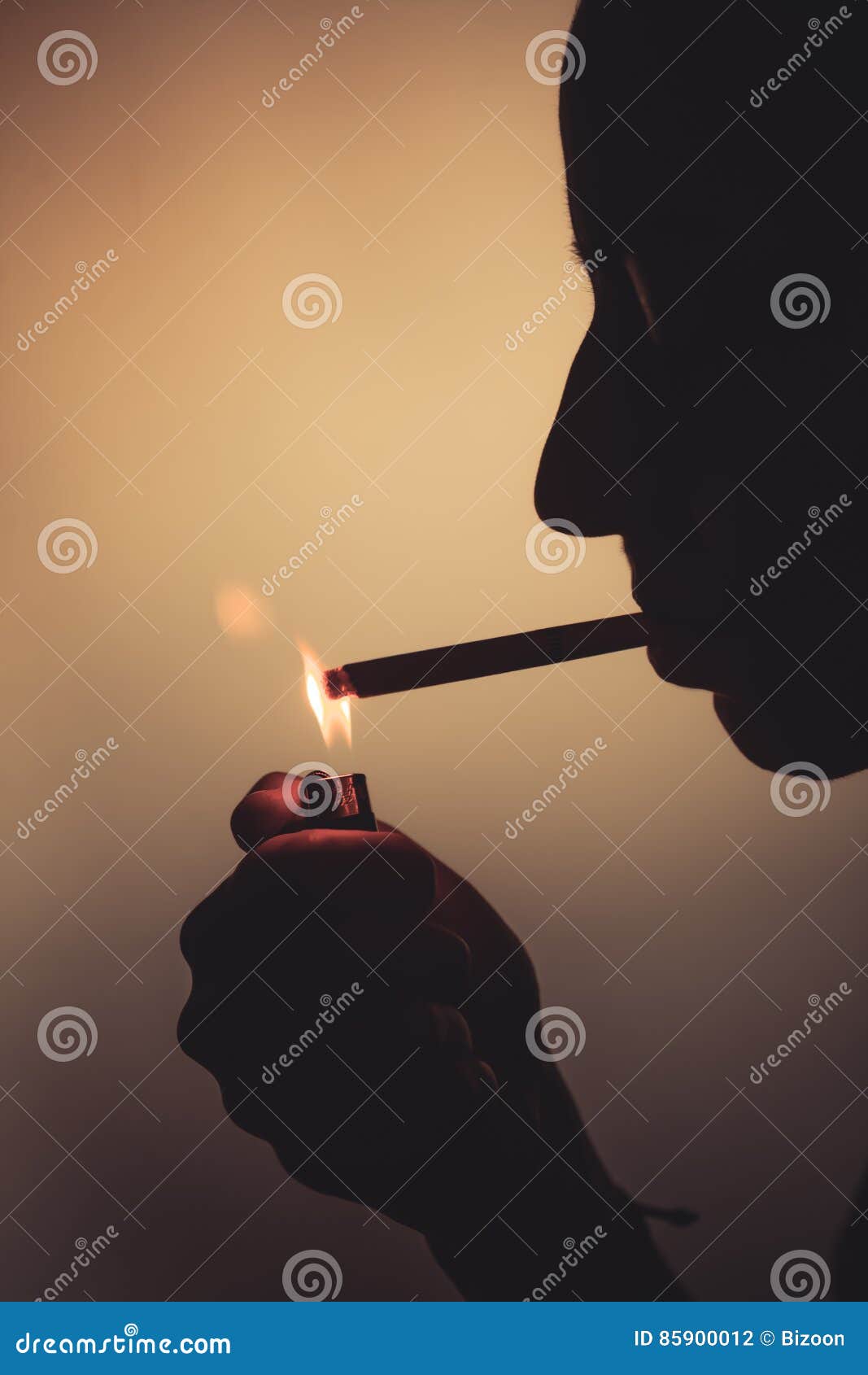 Woman Lighting Up a Cigarette Stock Photo - Image of healthy, light ...