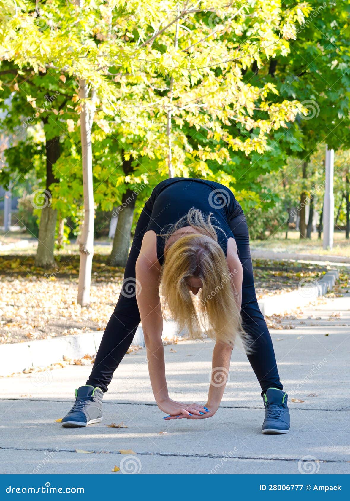 Woman Limbering Up for Exercises Stock Image - Image of strong, muscles ...