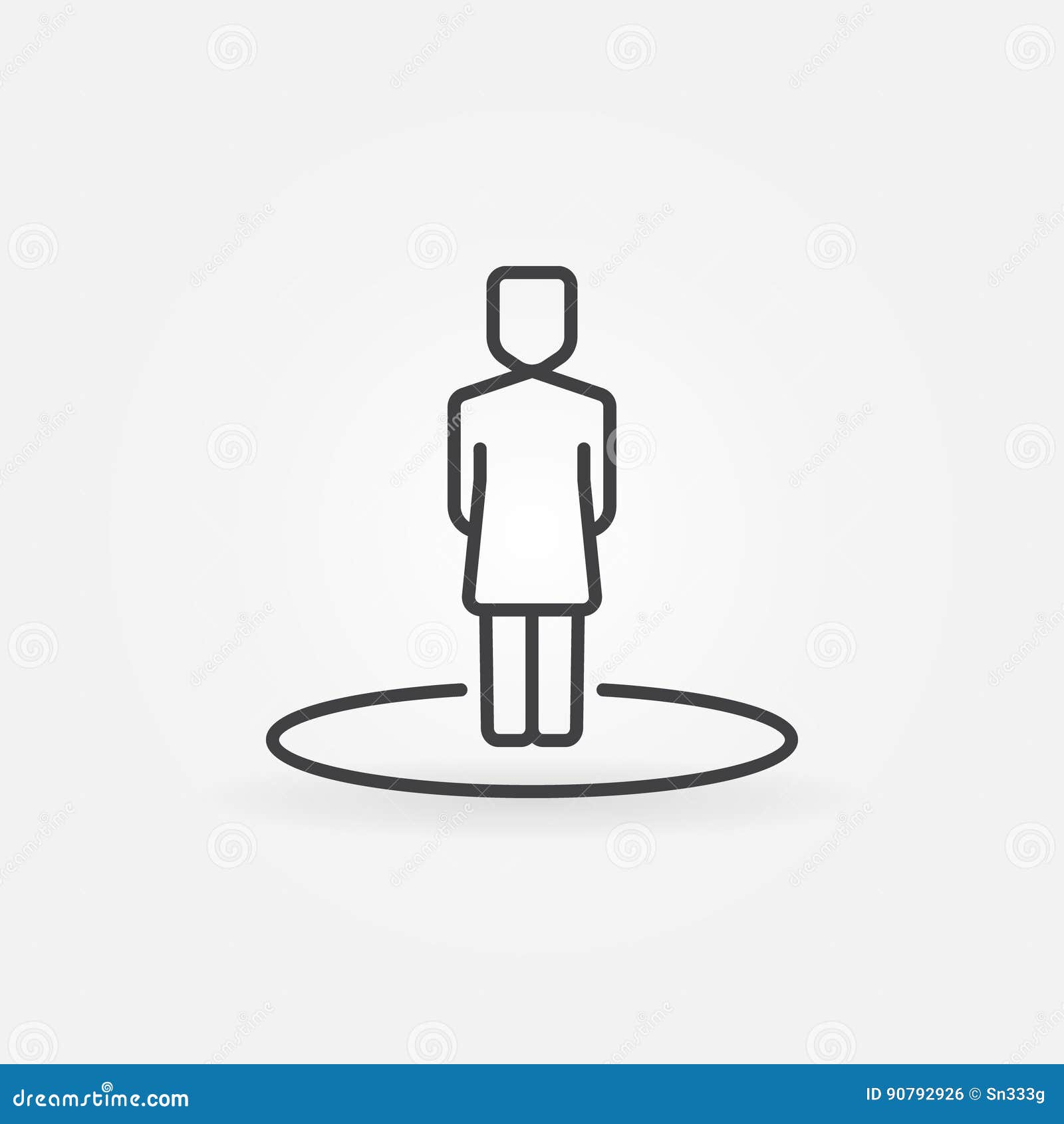 Woman line icon stock vector. Illustration of icon, sign - 90792926