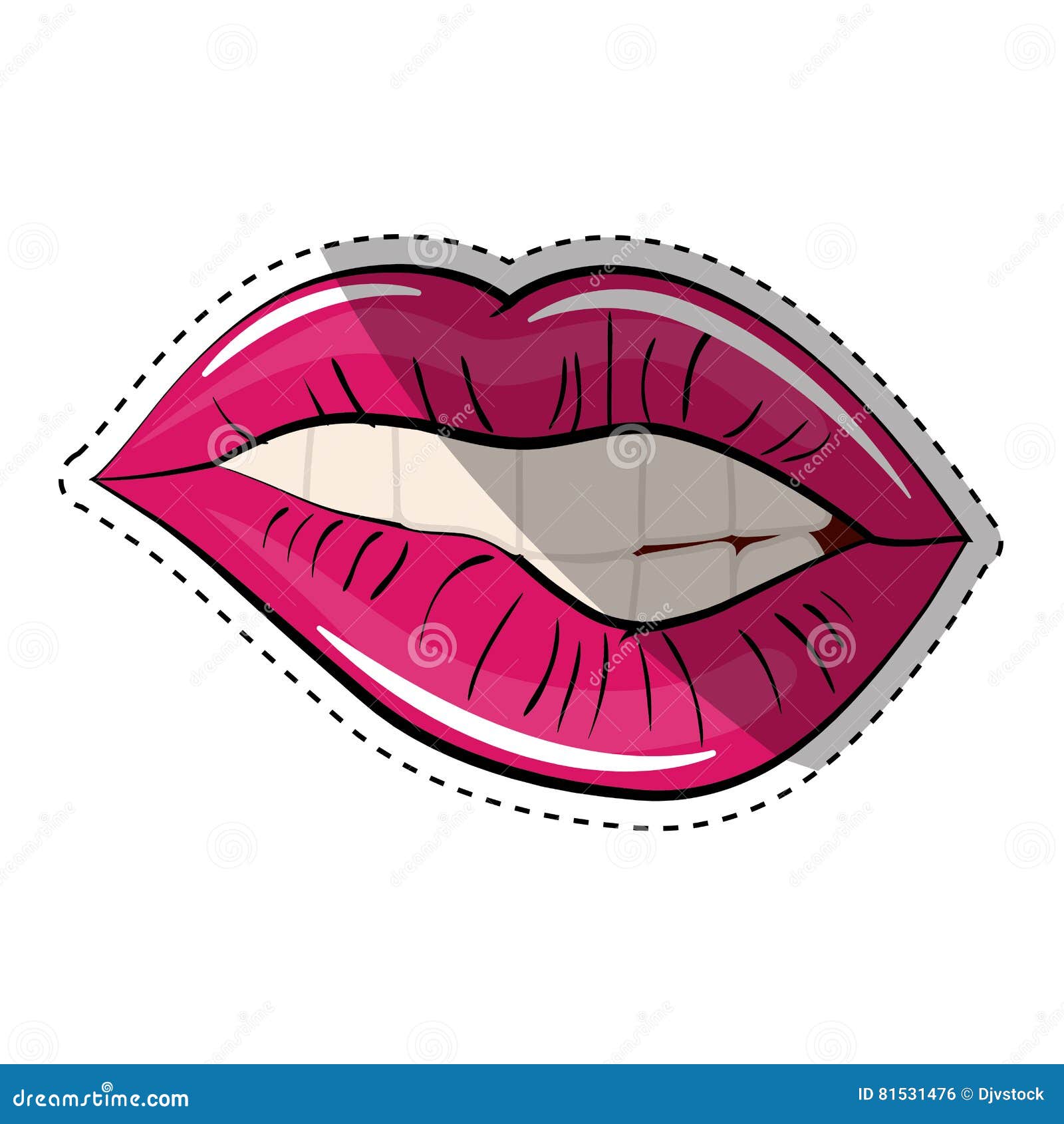 Woman lips comic style stock vector. Illustration of cartoon - 81531476