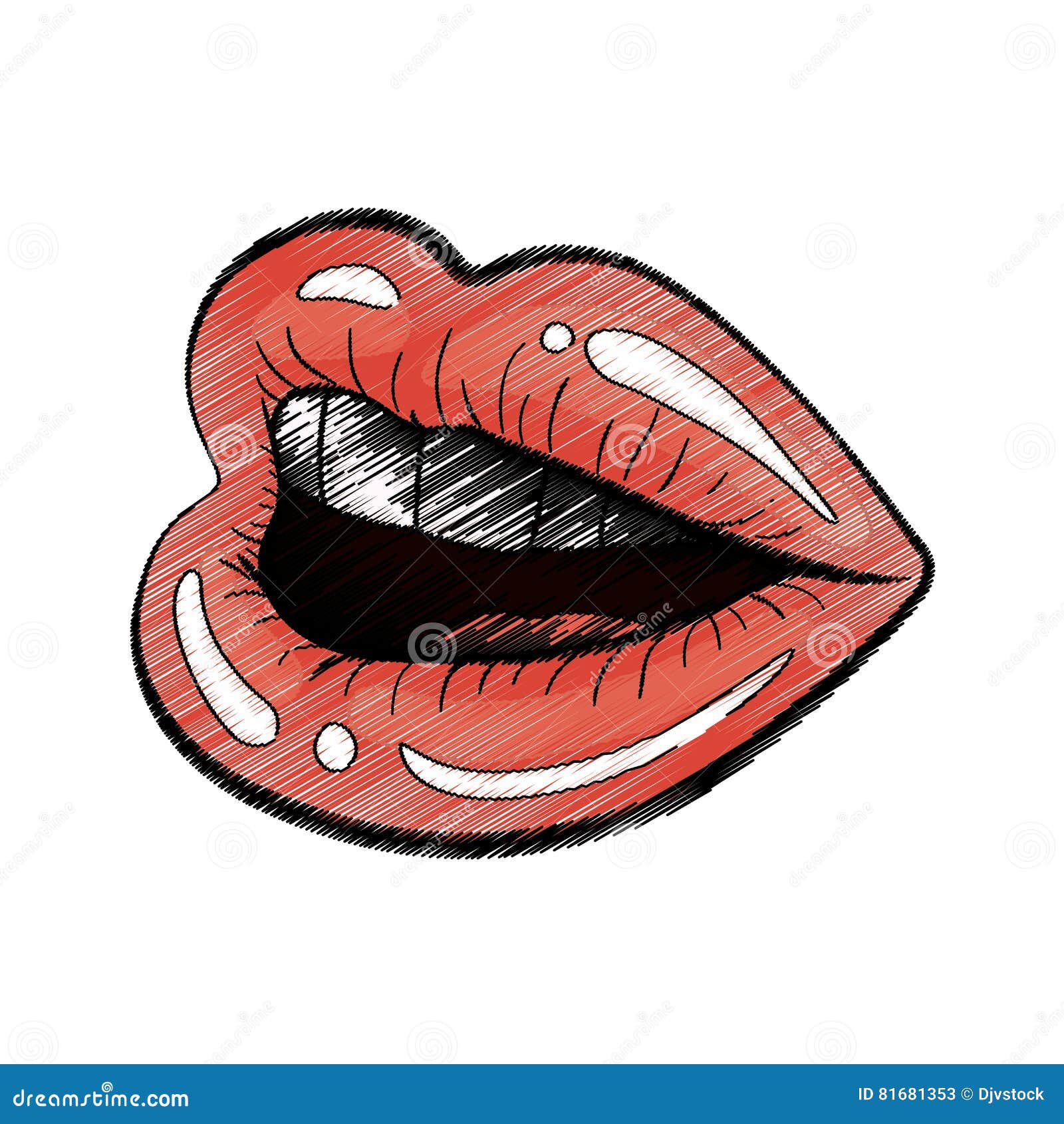 Woman lips comic style stock vector. Illustration of icon - 81681353