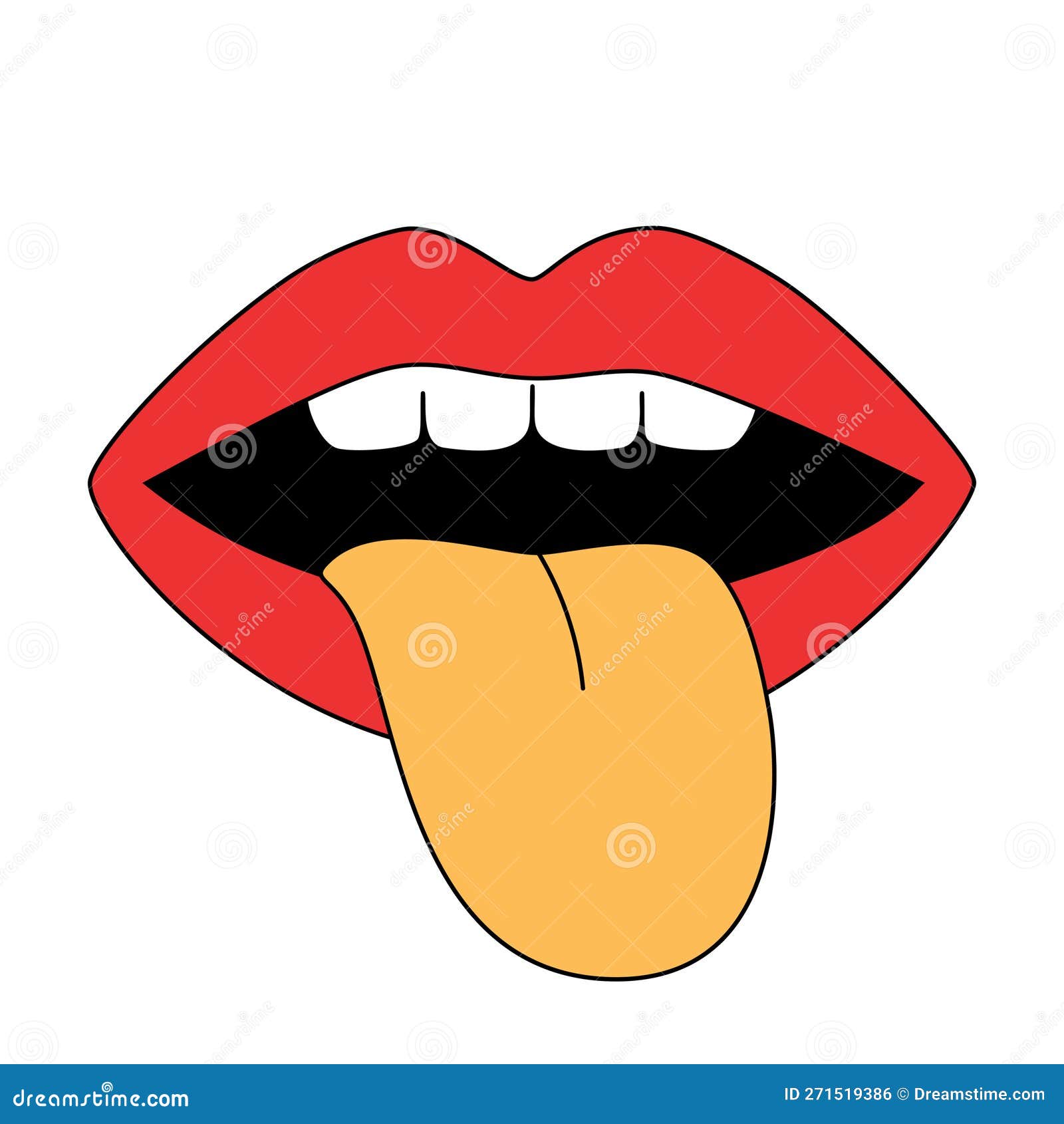 Woman Lips Licking With Tongue Sticking Out Stock Vector Illustration