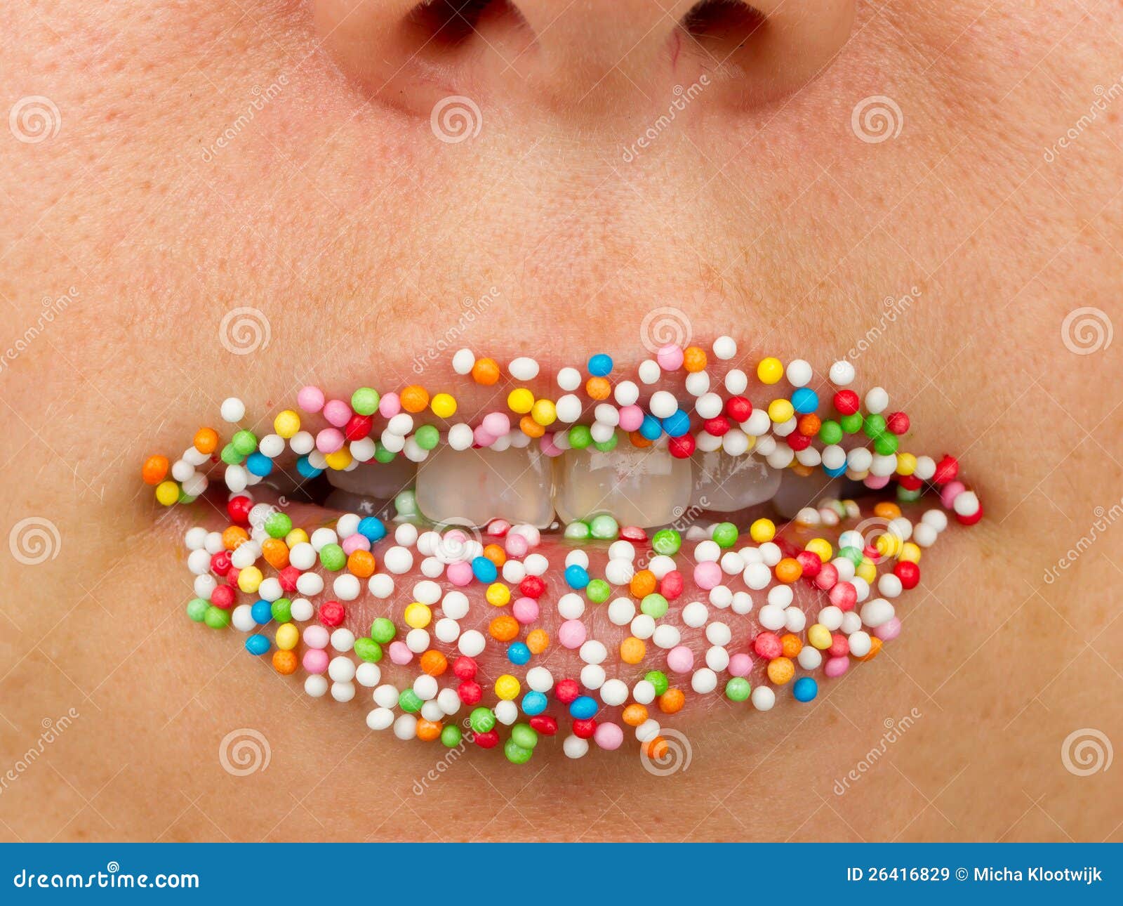 Woman Lips with Multicolored Pearls Stock Image - Image of close, juicy ...